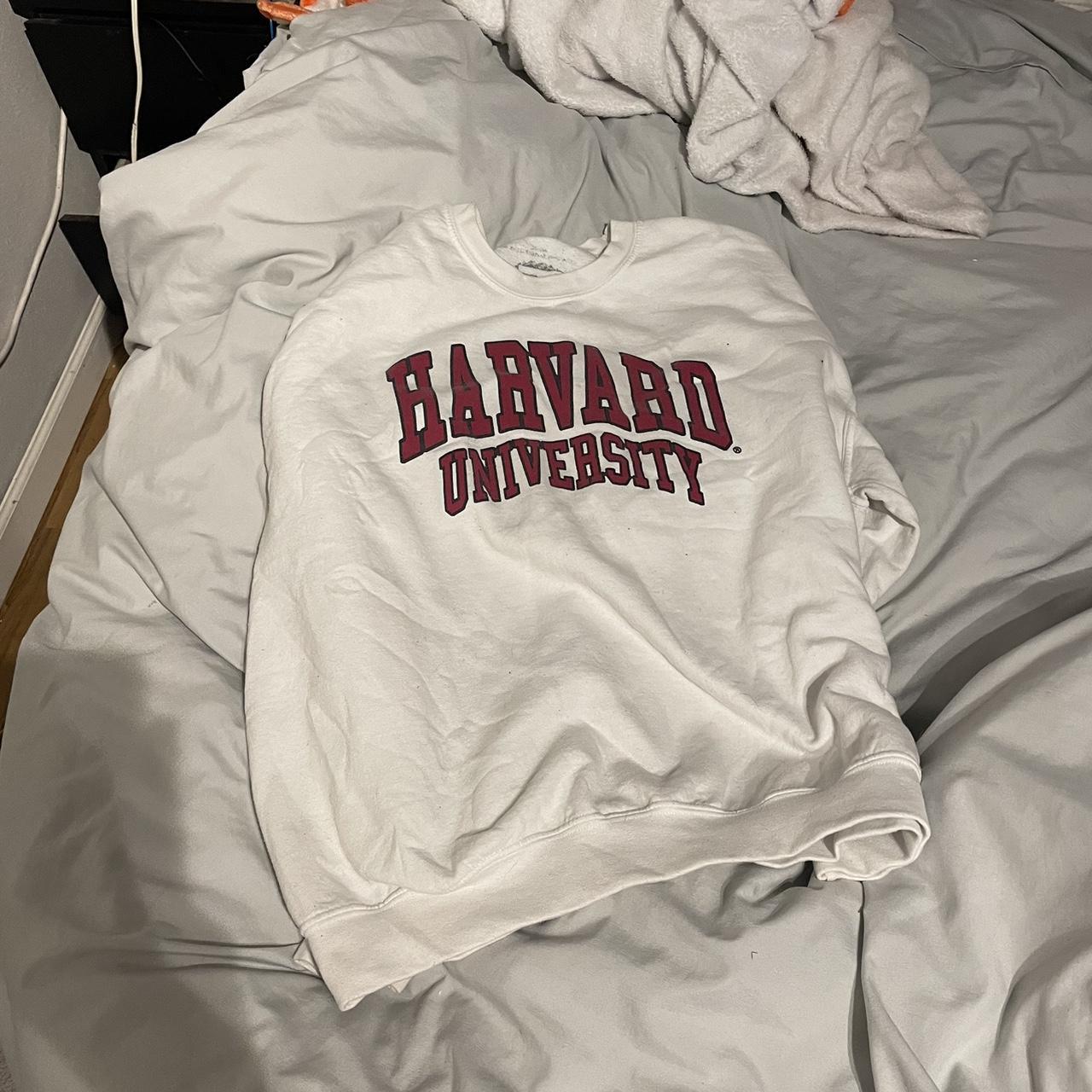 White Harvard university sweater - Depop