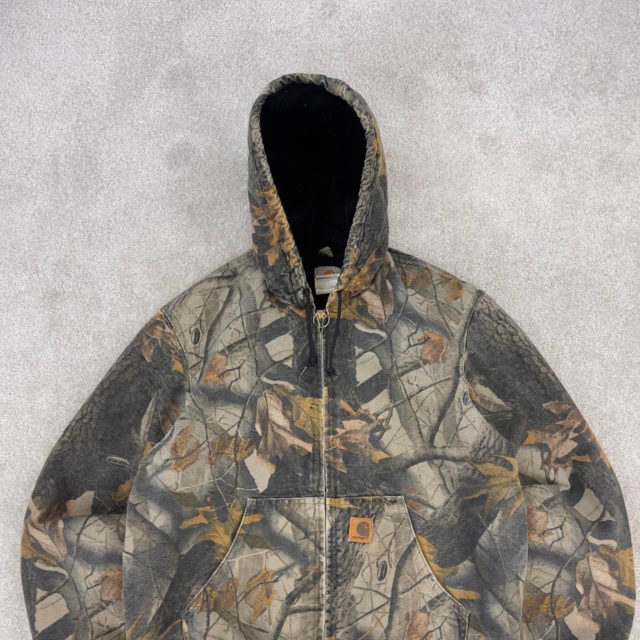 Carhartt active jacket Faded camo thick canvas... - Depop