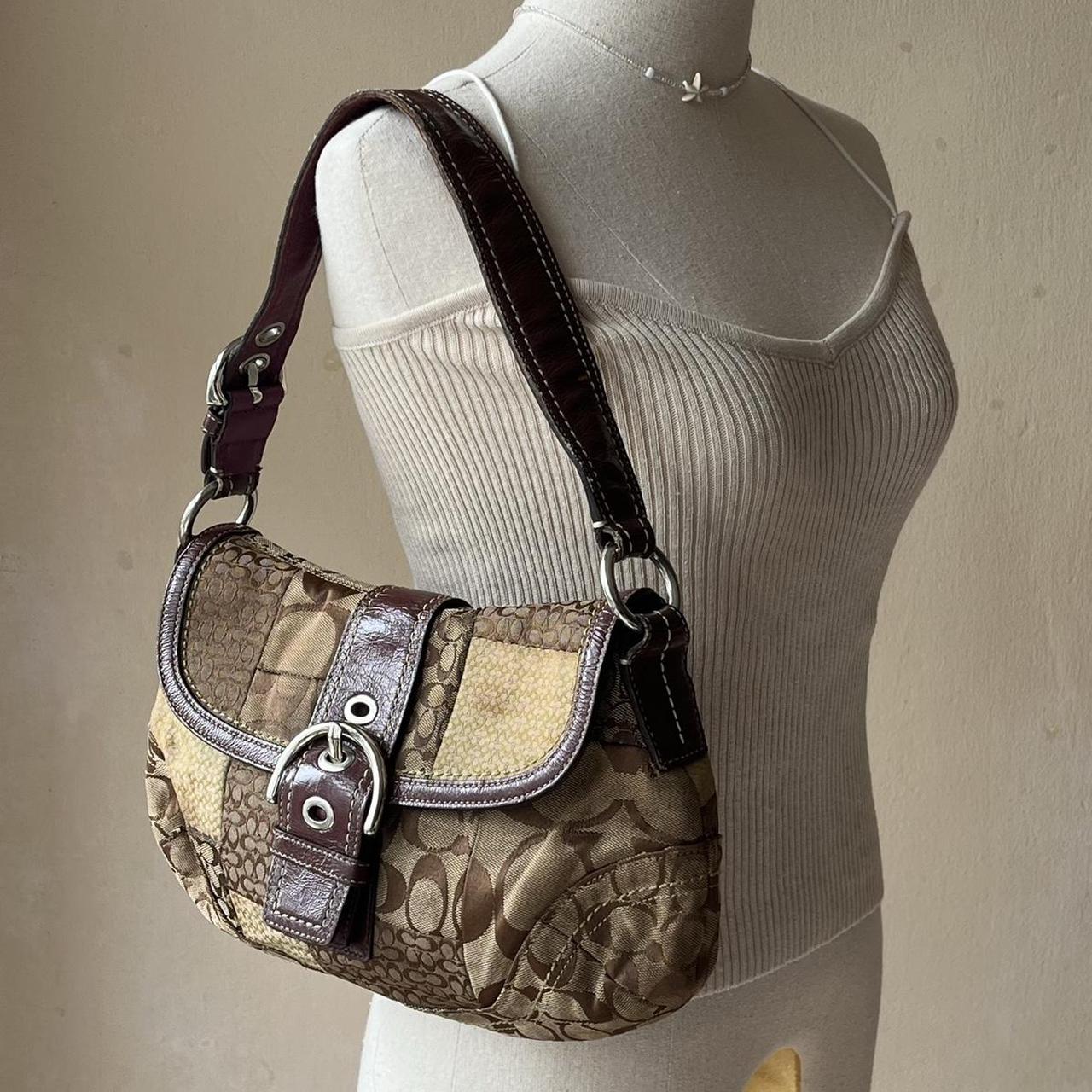 vintage coach patch work monogram shoulder bag ... - Depop