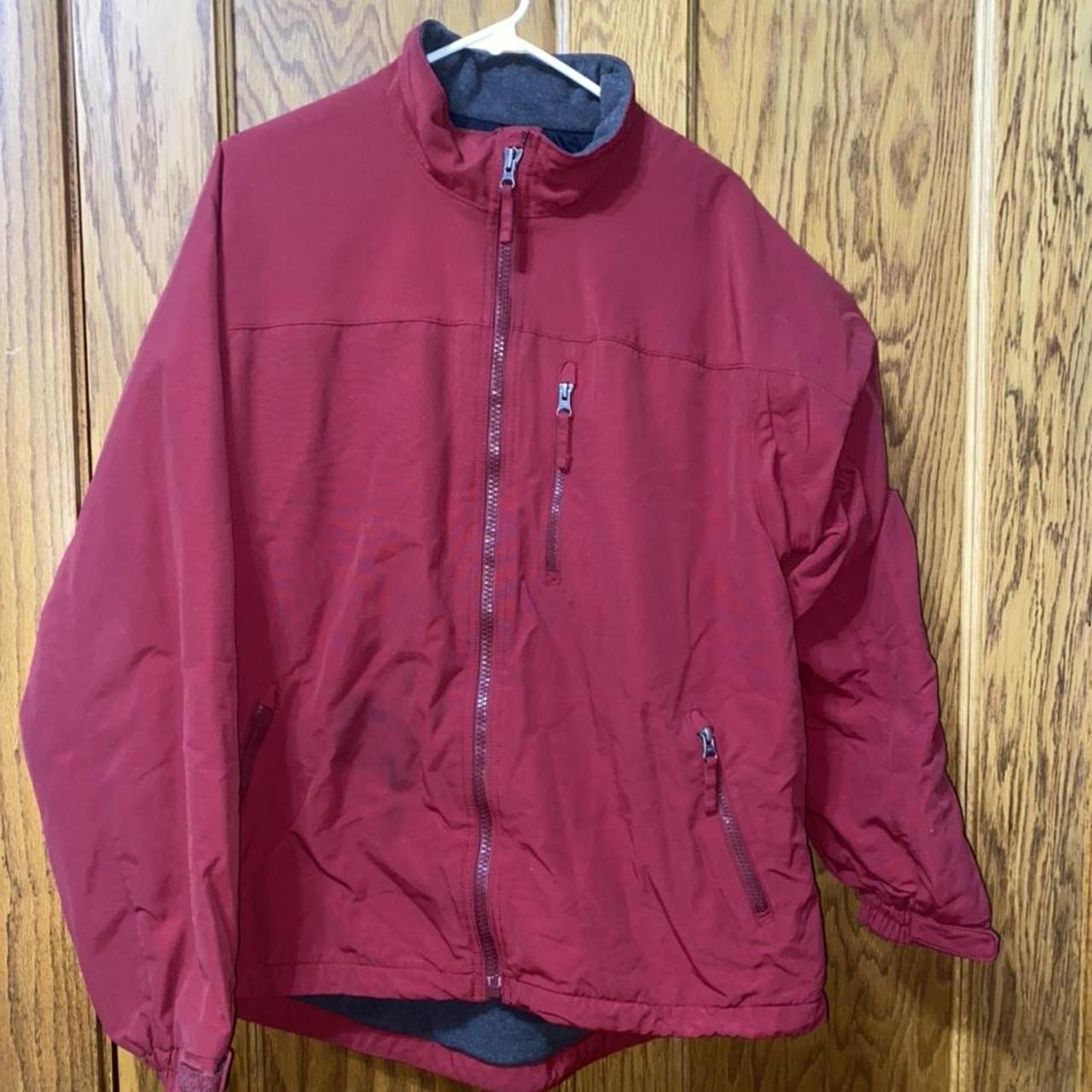 Men’s Duluth Trading Co Solid Red Shell Nylon Jacket... - Depop