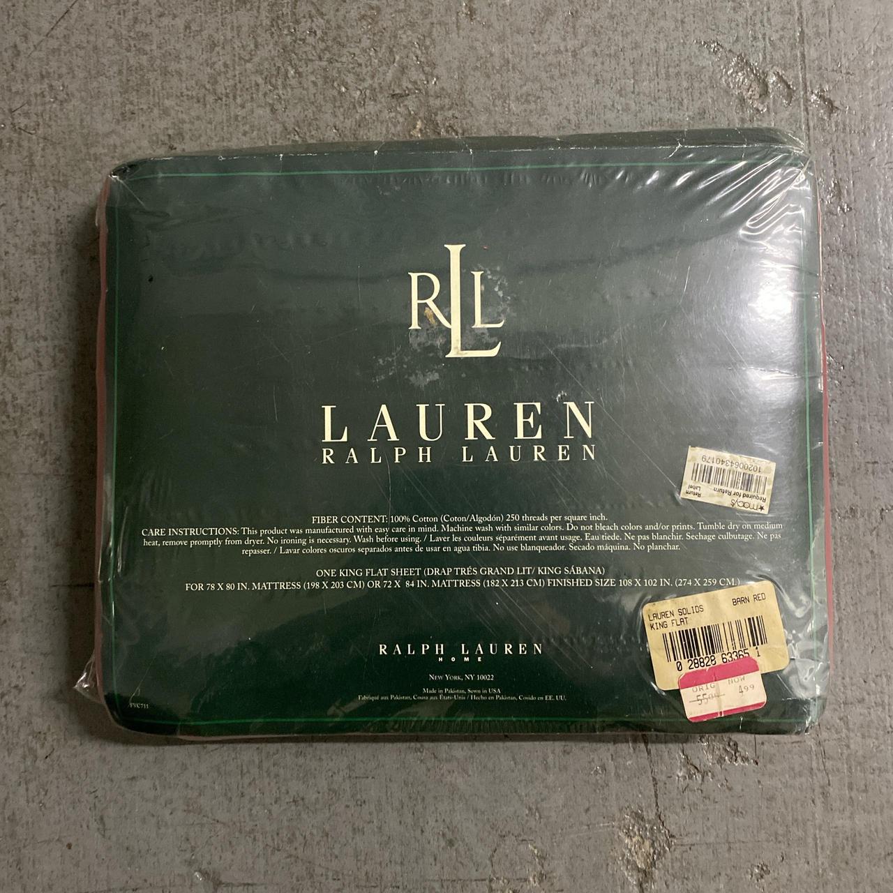 Sealed Vintage Ralph Lauren Home Solid Barn Red King... - Depop