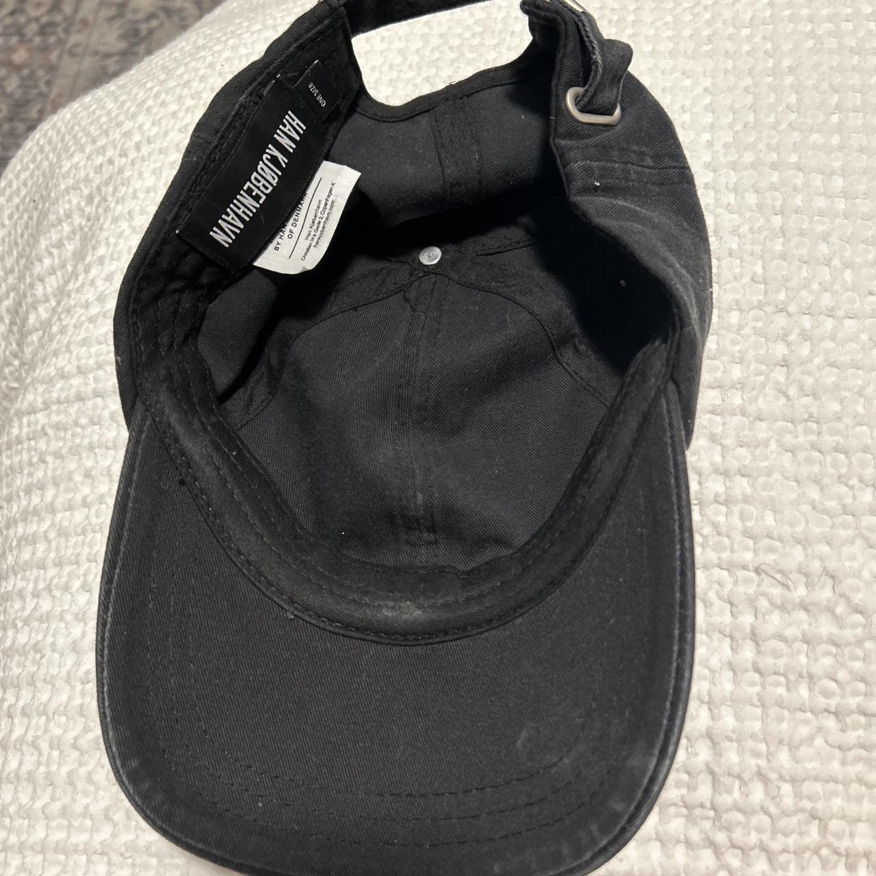 Black cotton cap with adjustable back... | Depop