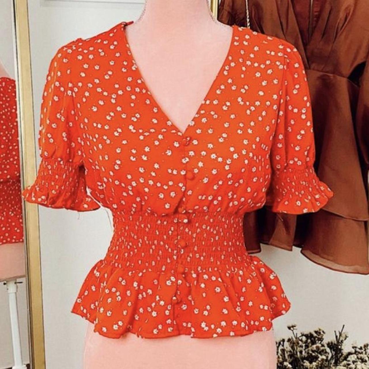 Altar'd State Women's Red and White Crop-top | Depop