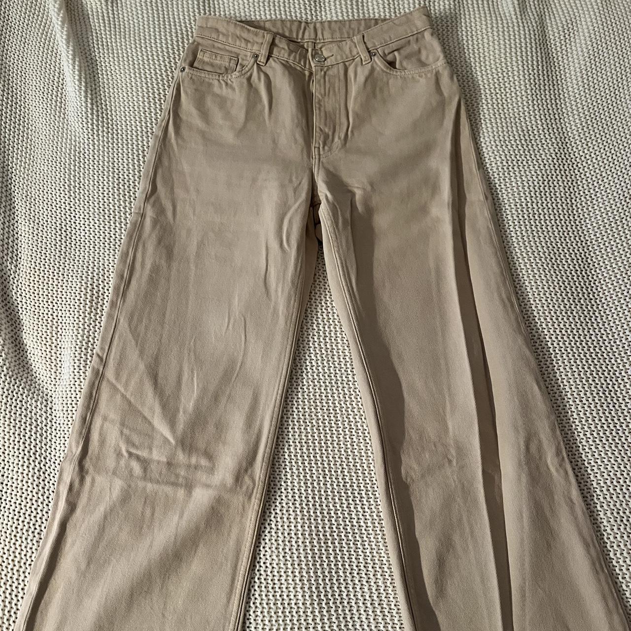 monki jeans, brown, highwaist, size 38 - Depop