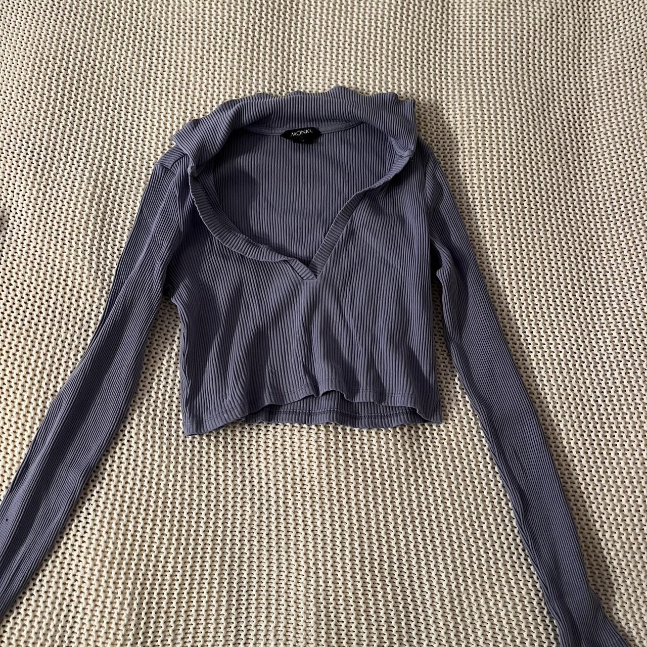 monki longsleeve crop top, size M - Depop