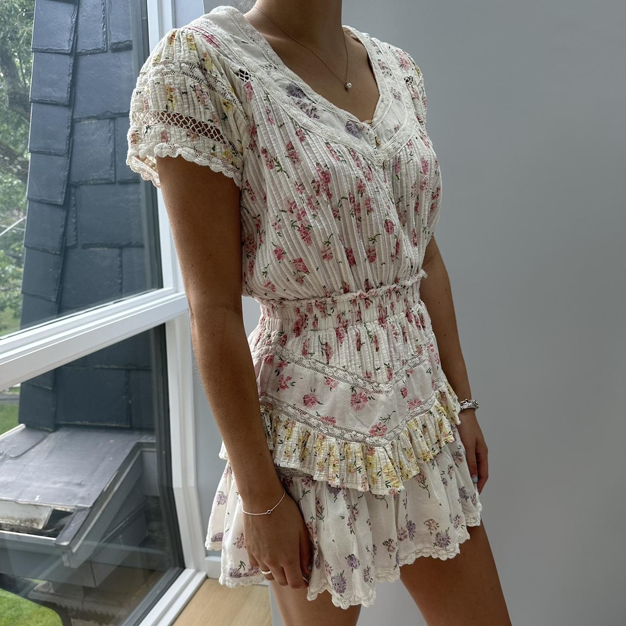 LoveShackFancy - Jerome Floral-Print Cotton Mini... - Depop