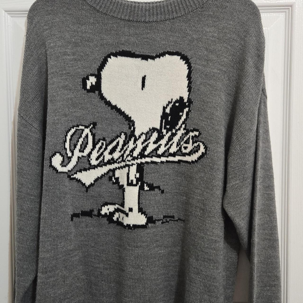 Grey Snoopy Peanuts Knit Sweater #Snoopy #Peanuts | Depop