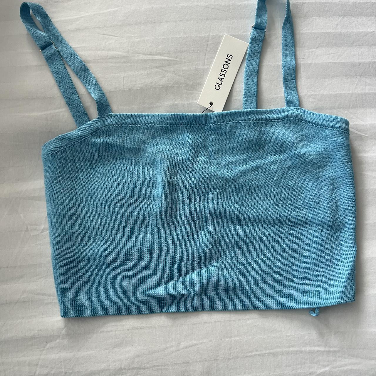 Blue crop top from glassons, size M but fits small a... - Depop