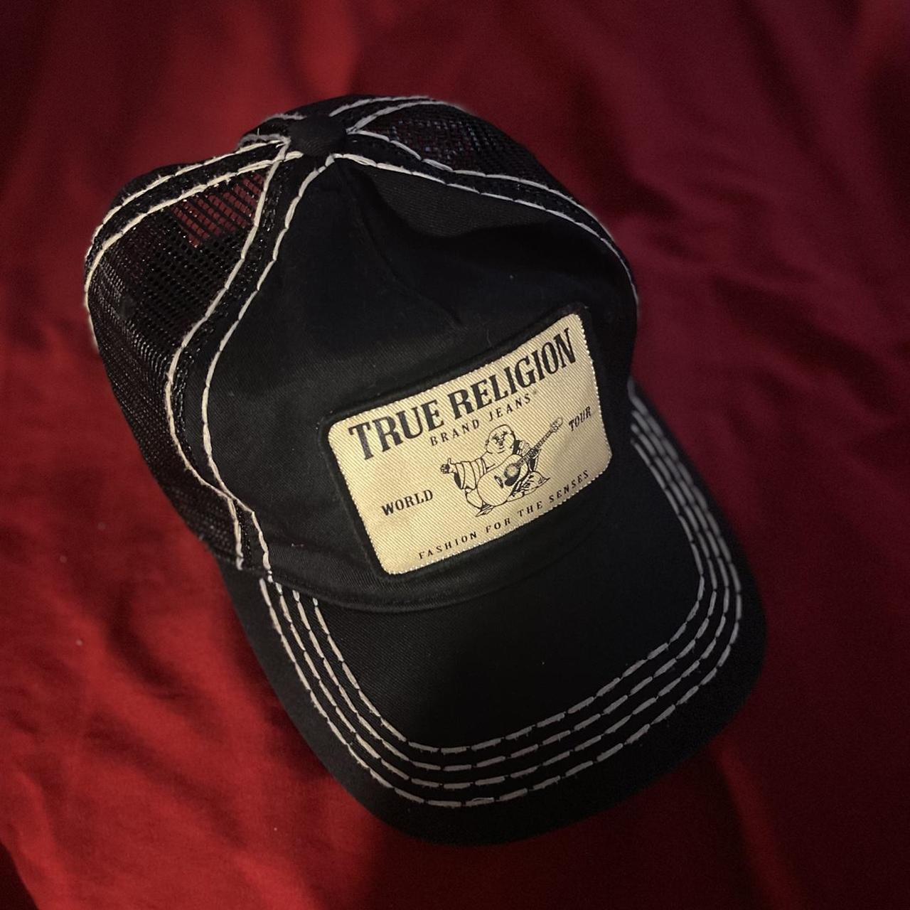 True Religion Men's Black Hat | Depop