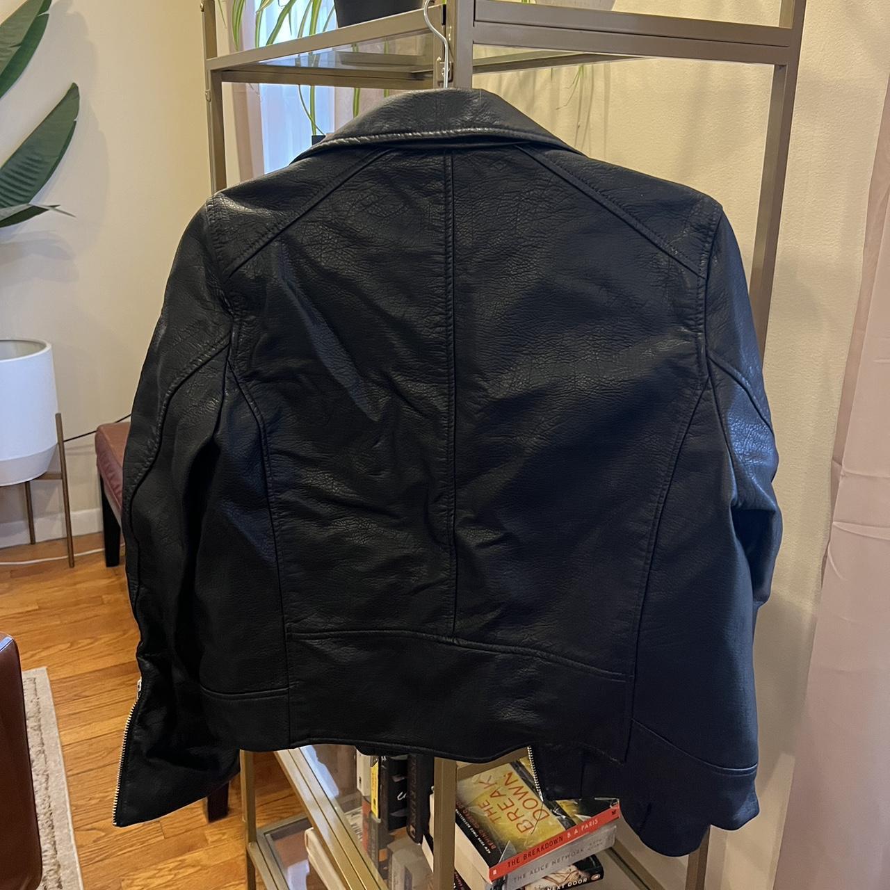 H&M leather jacket! Size small! :) #h&m #jacket... - Depop