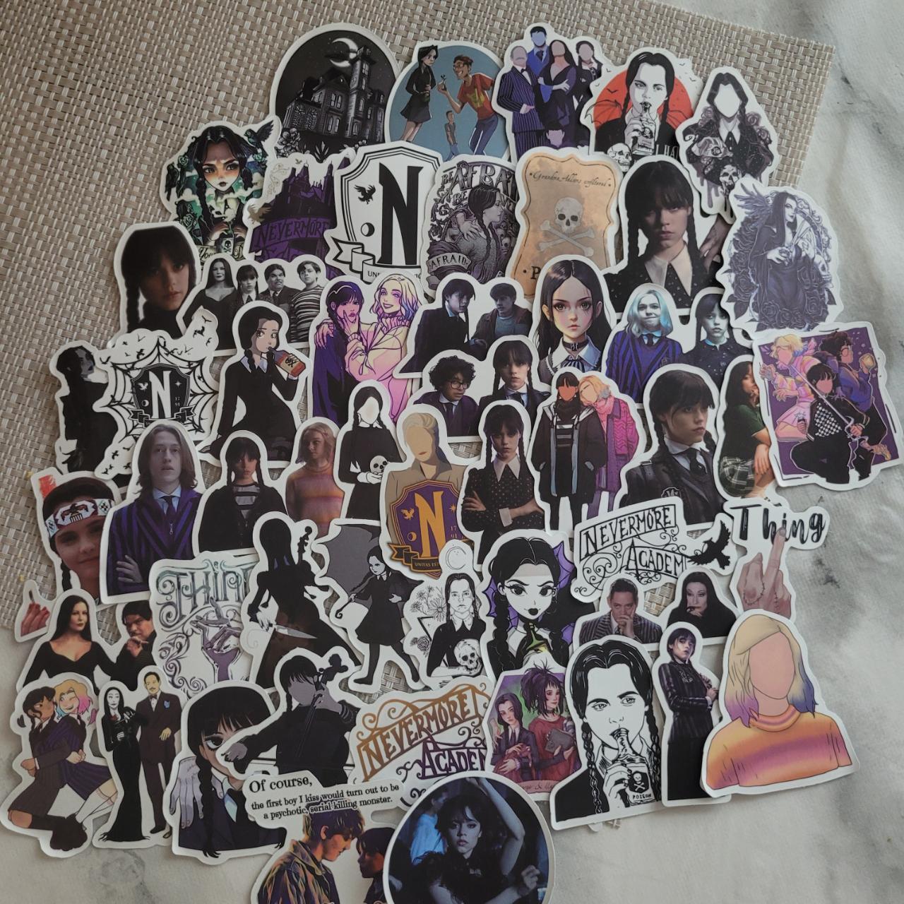 Wednesday Addams family vinyl stickers... - Depop