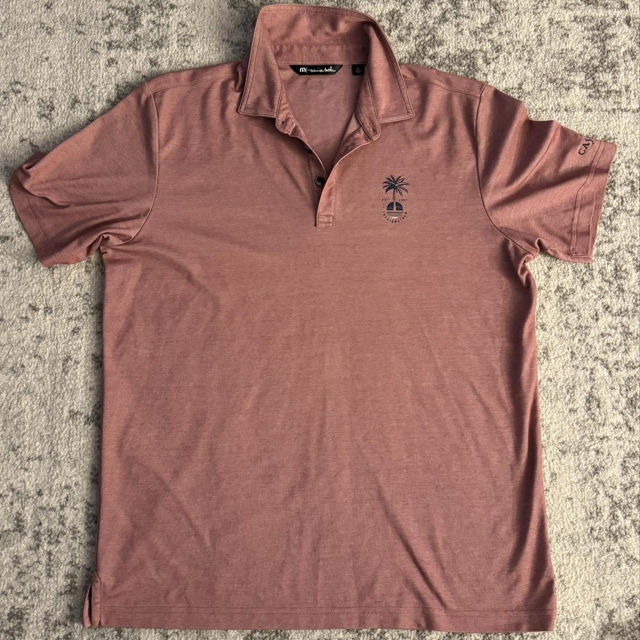 Travis Matthew Salmon Golf Polo Size... - Depop