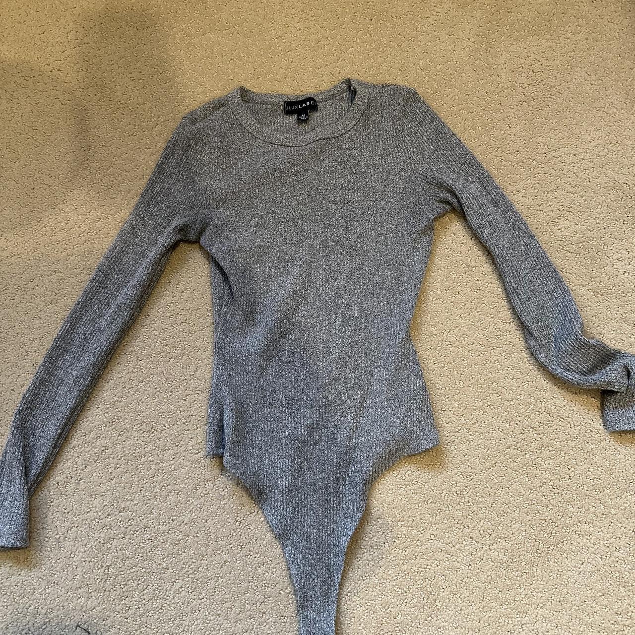 Grey long sleeve body suit - Depop