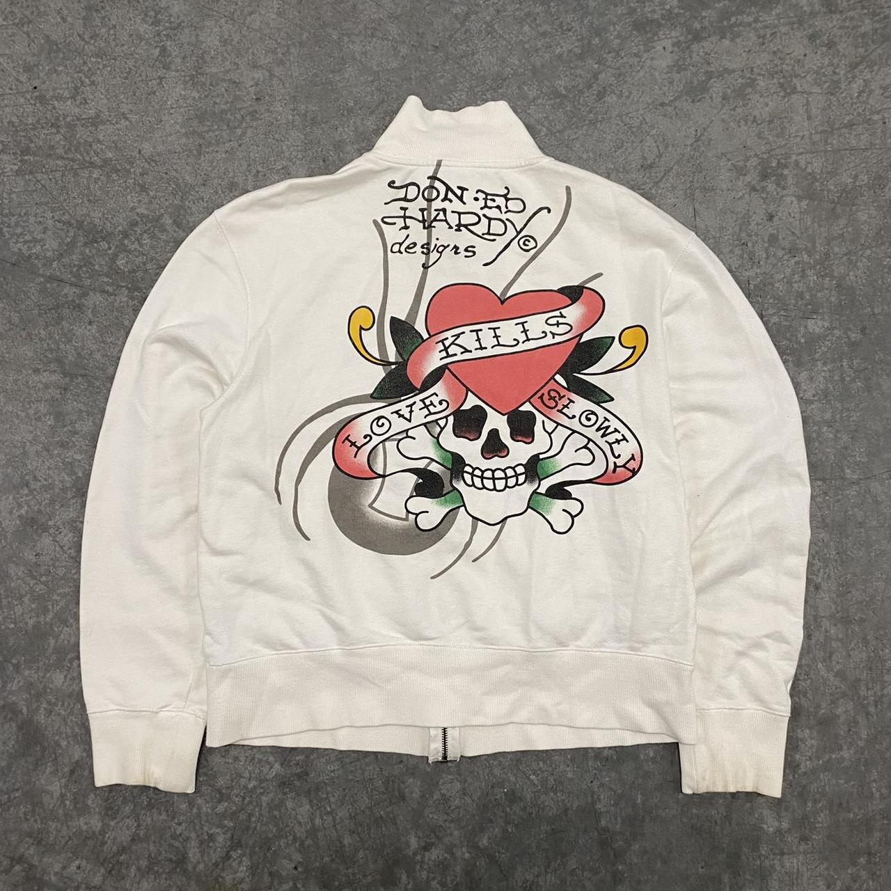 y2k ed hardy zip up SIZE XL perfect essential... - Depop