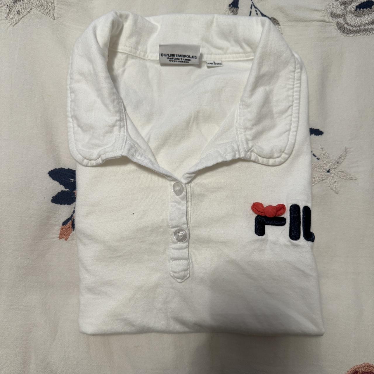 hello kitty sanrio x fila polo crop top size small - Depop