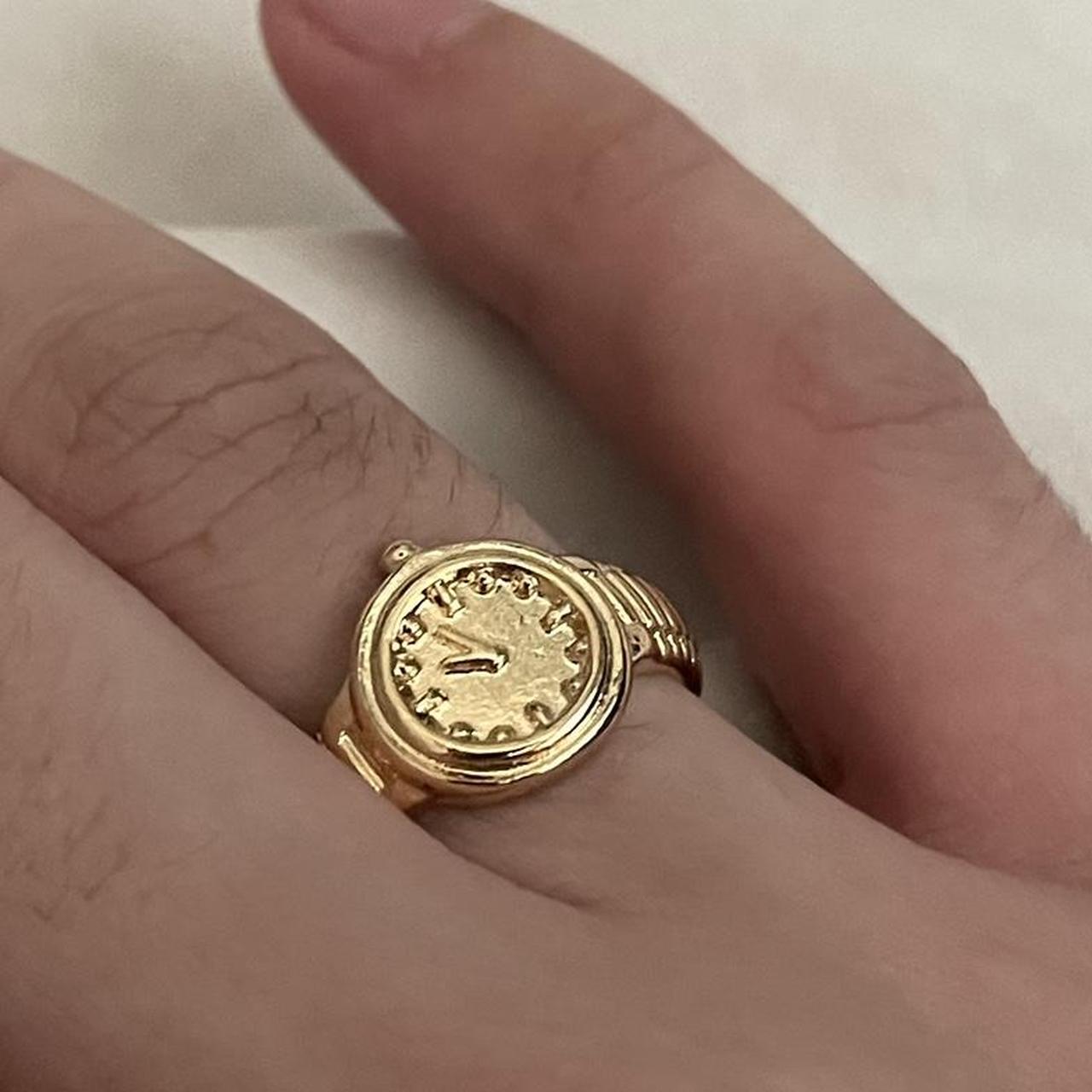 gold watch ring size 6 #rings #jewelry #streetwear... - Depop