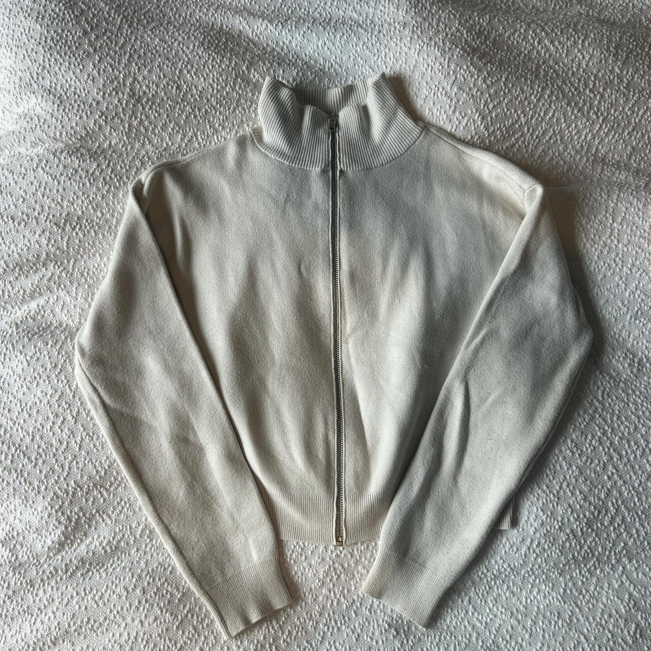 XS Glassons - white long sleeve zip - Depop