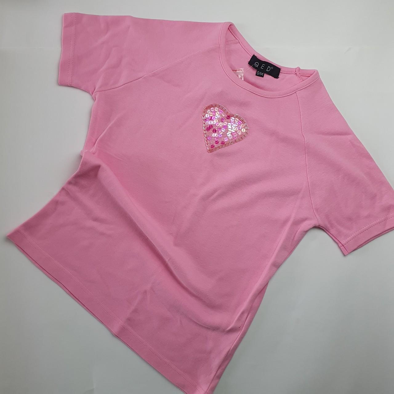 Cutest pink sequin heart t-shirt. New with tags. Has... - Depop