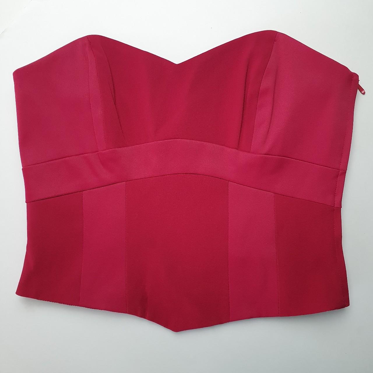 Beautiful basque corset style red top. Sleeveless... - Depop