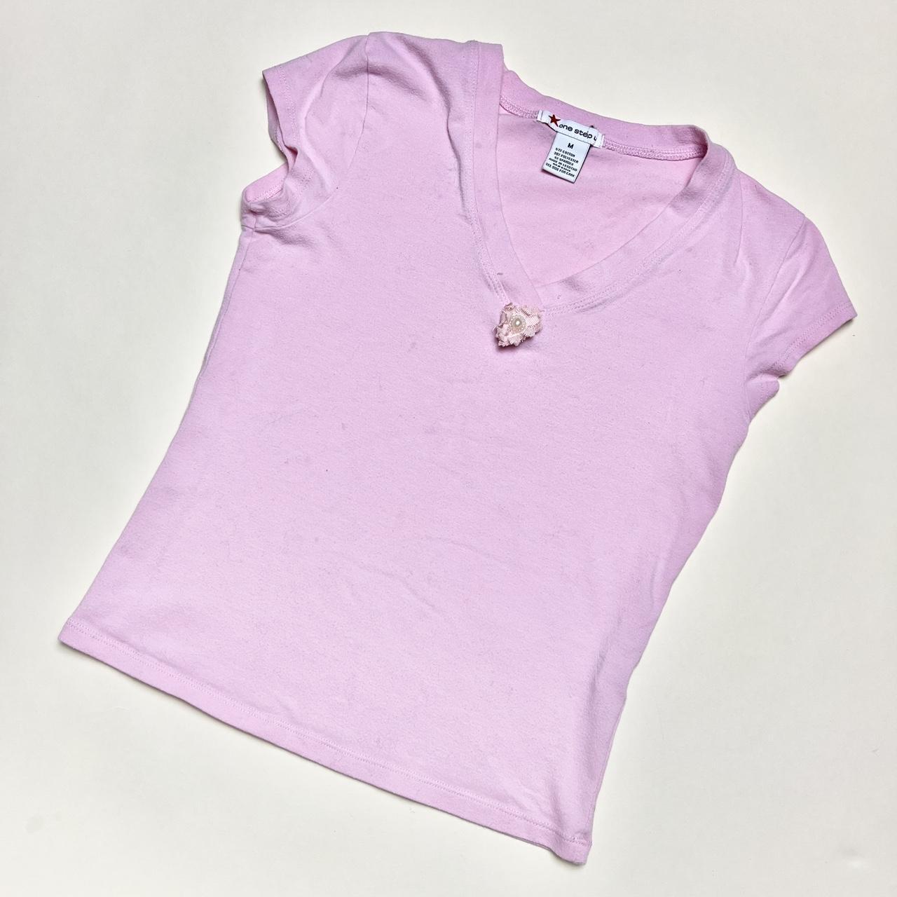 One Step Up Women's Pink T-shirt | Depop