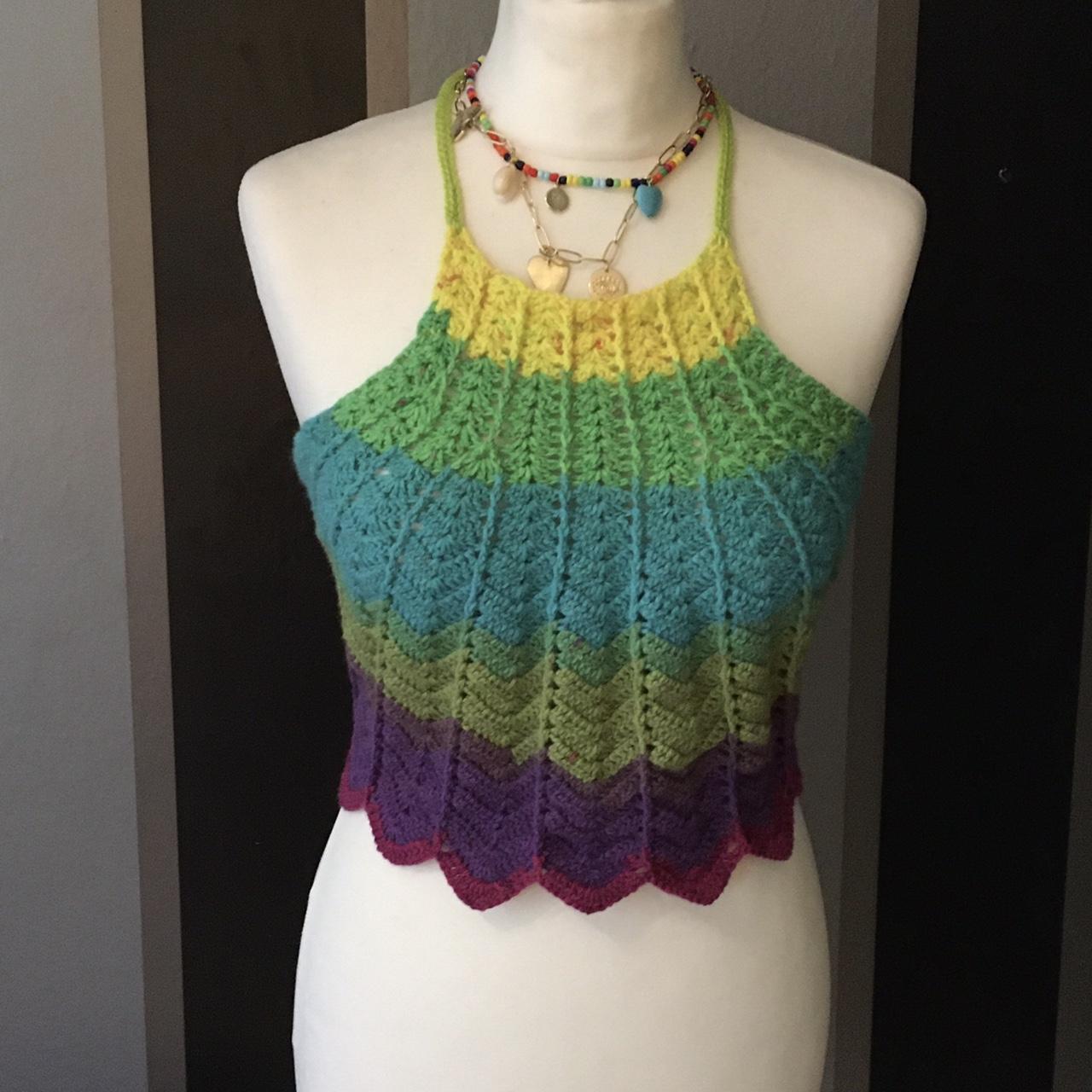 Handmade crocheted mermaid / shell/ clam halter neck... - Depop