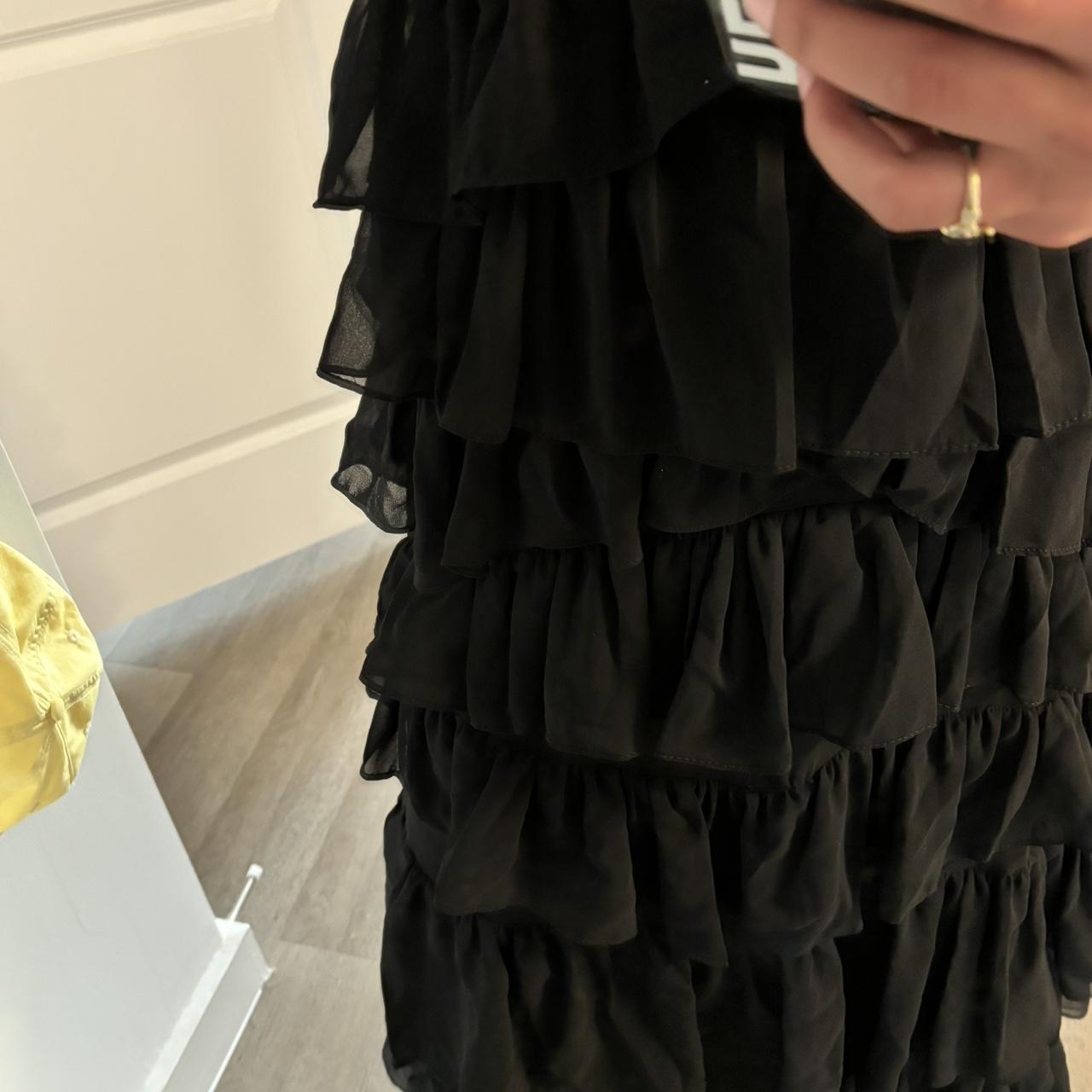 Zara Black Ruffle Maxi Dress - Depop