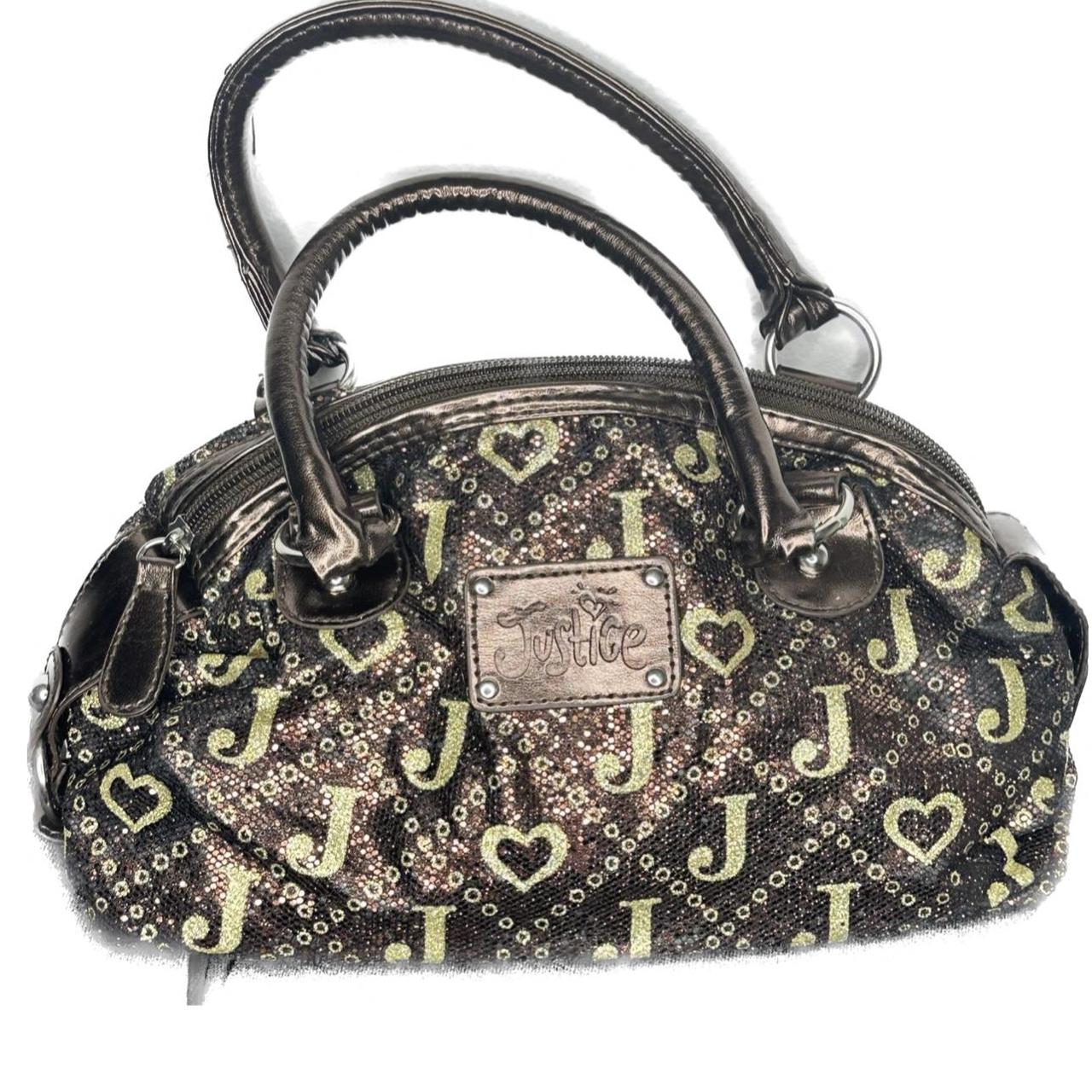 Classic brown/gold JUSTICE handbag no imperfections - Depop