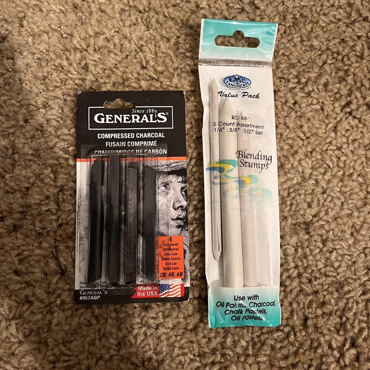 Lot of Art Supplies Oil pastels Charcoal & Blending... - Depop