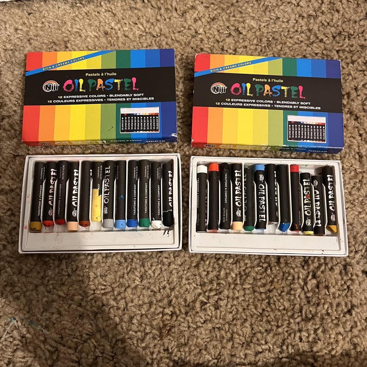 Lot of Art Supplies Oil pastels Charcoal & Blending... - Depop