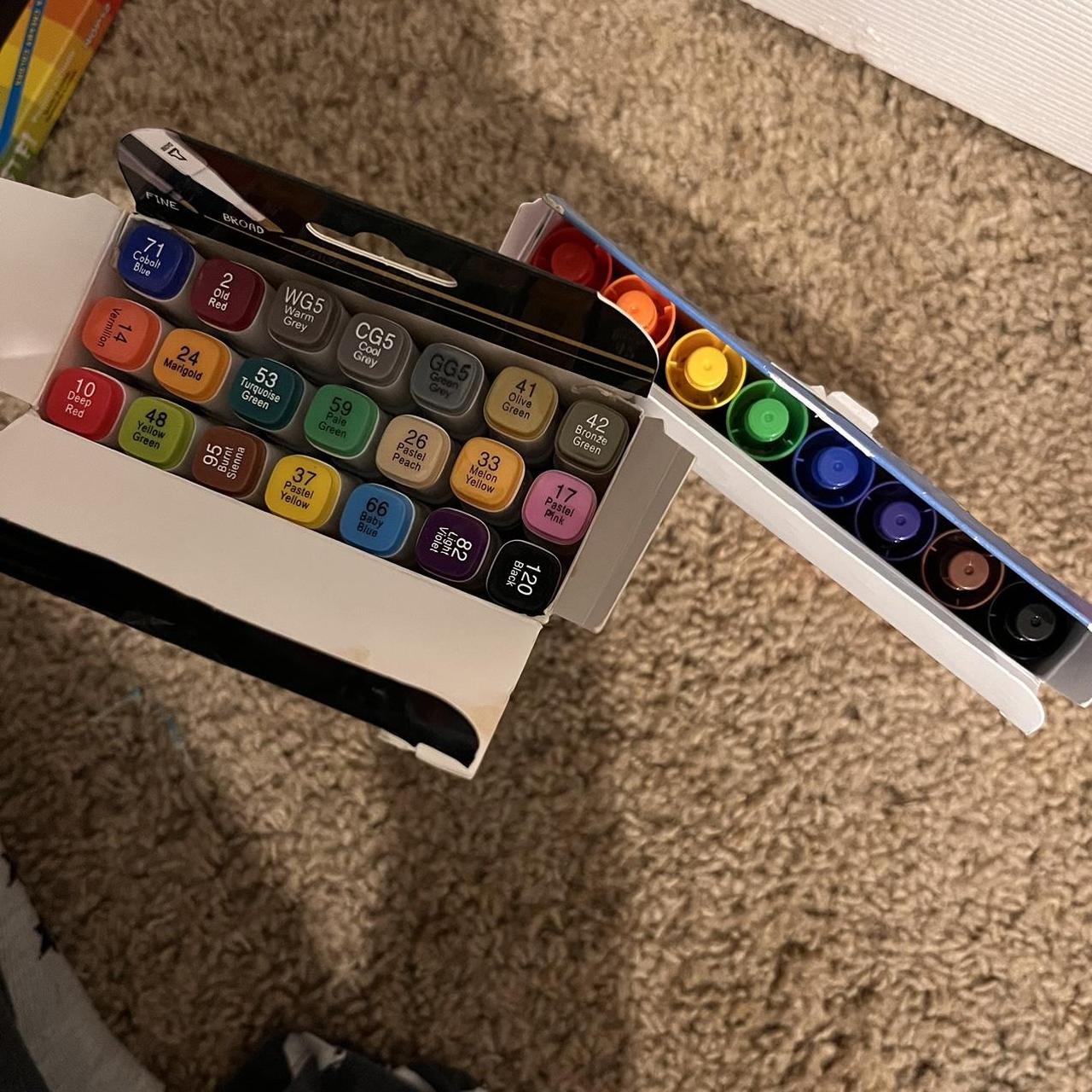 Lot of Art Supplies Oil pastels Charcoal & Blending... - Depop