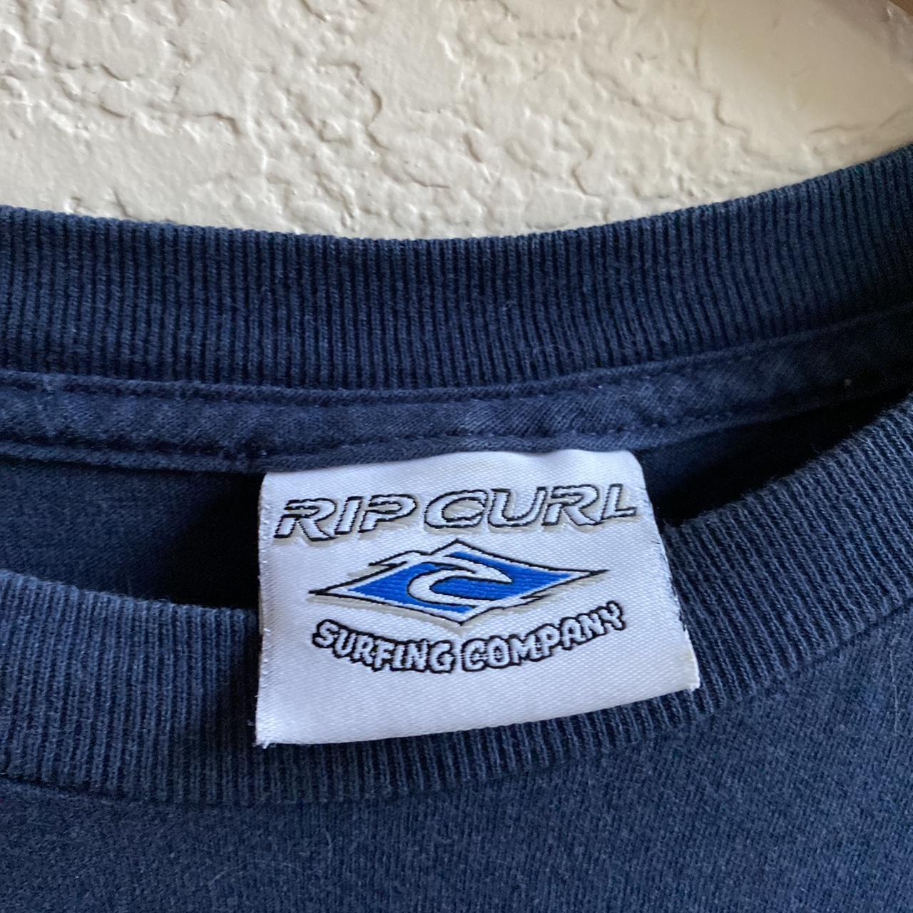 Rip Curl Men's Blue and Yellow T-shirt | Depop