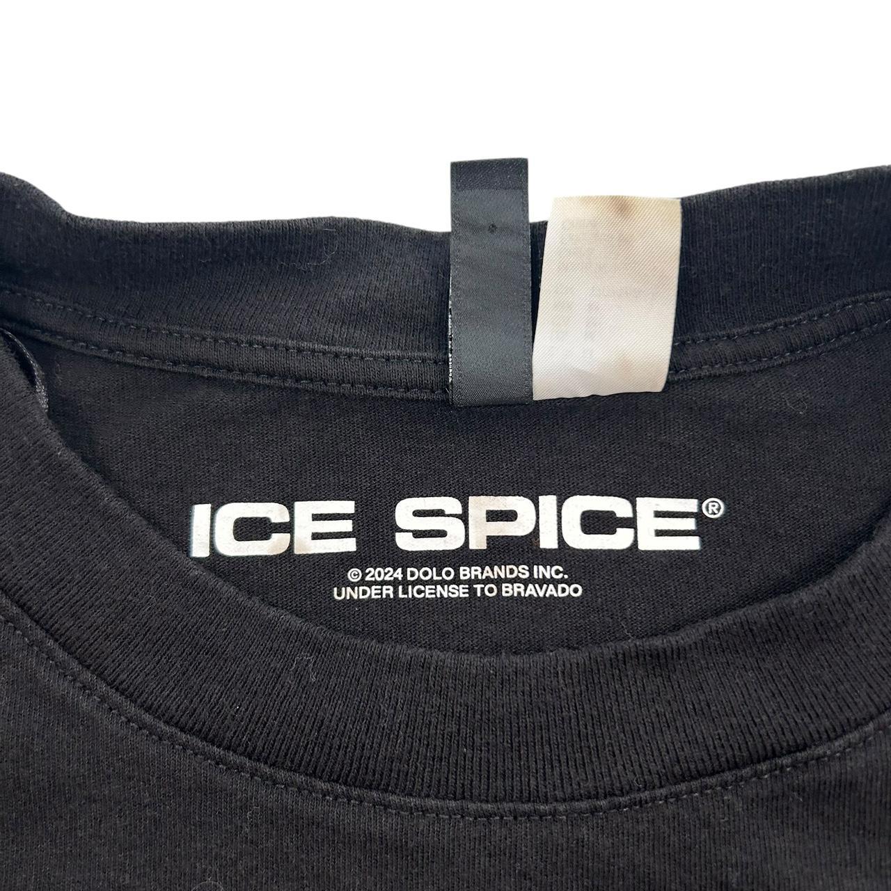 Ice Spice official merch chrome silver graphic shirt... | Depop
