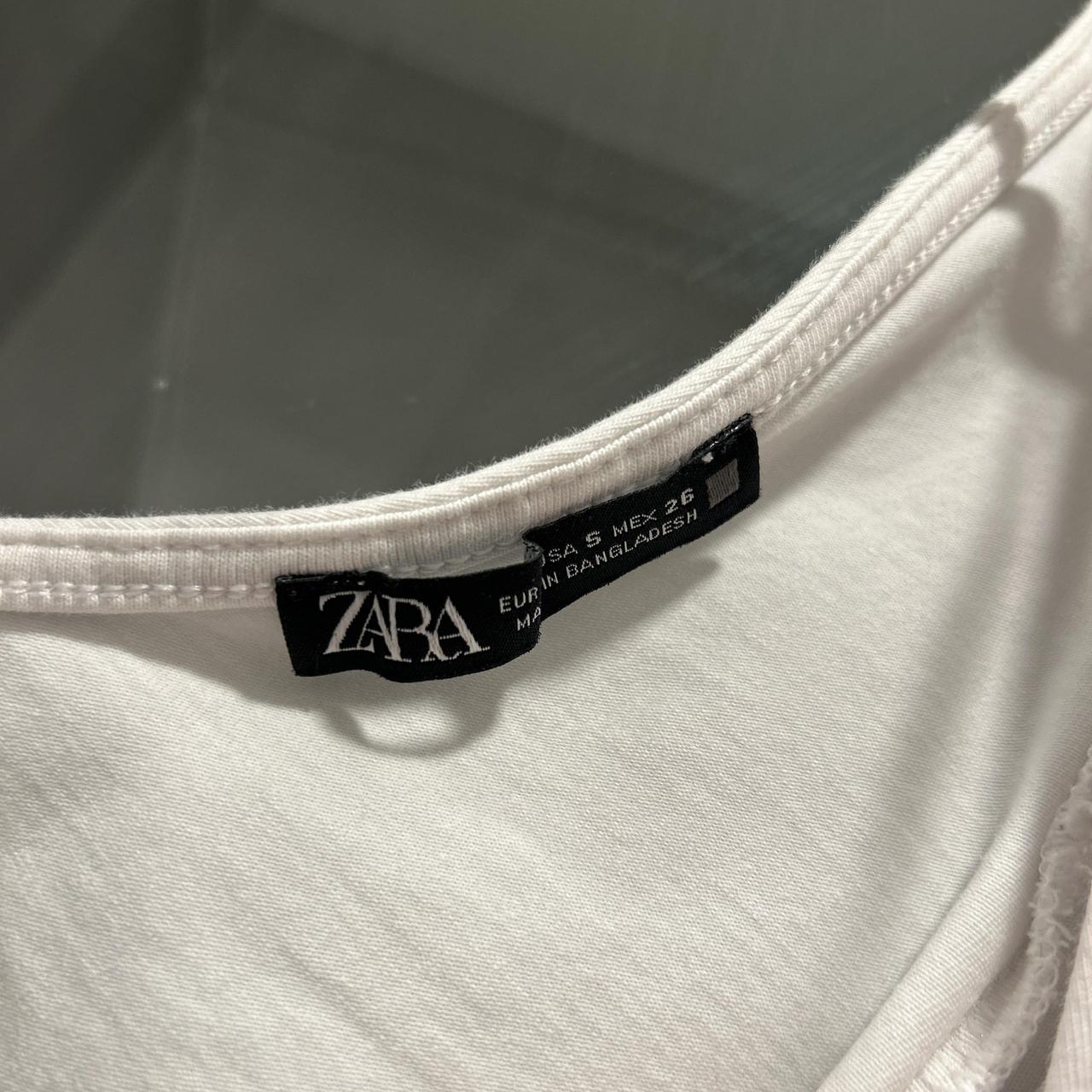 Zara white ruffle crop top size small | Depop