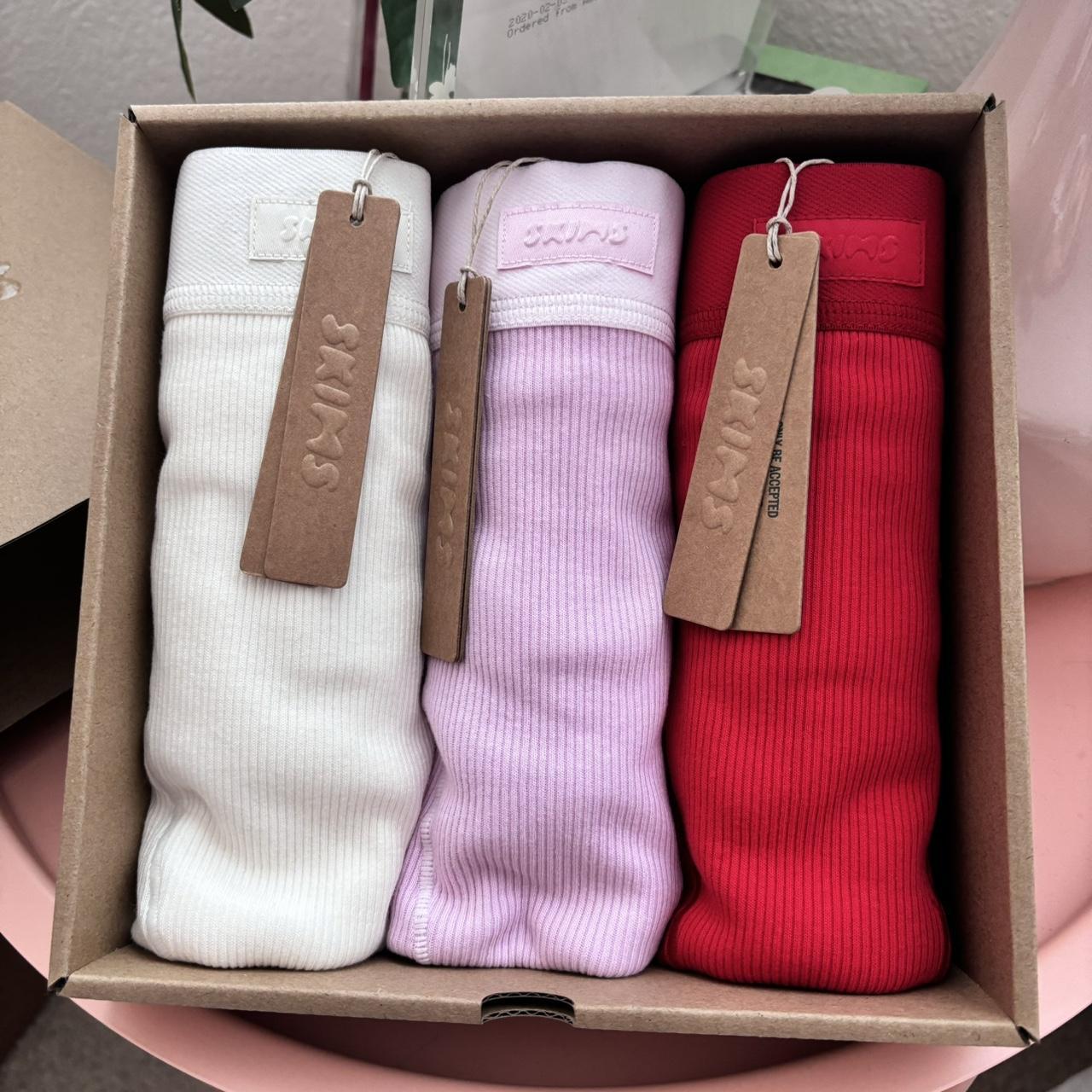 New SKIMS COTTON RIB BOXER PACK pack of 3 Size:... - Depop