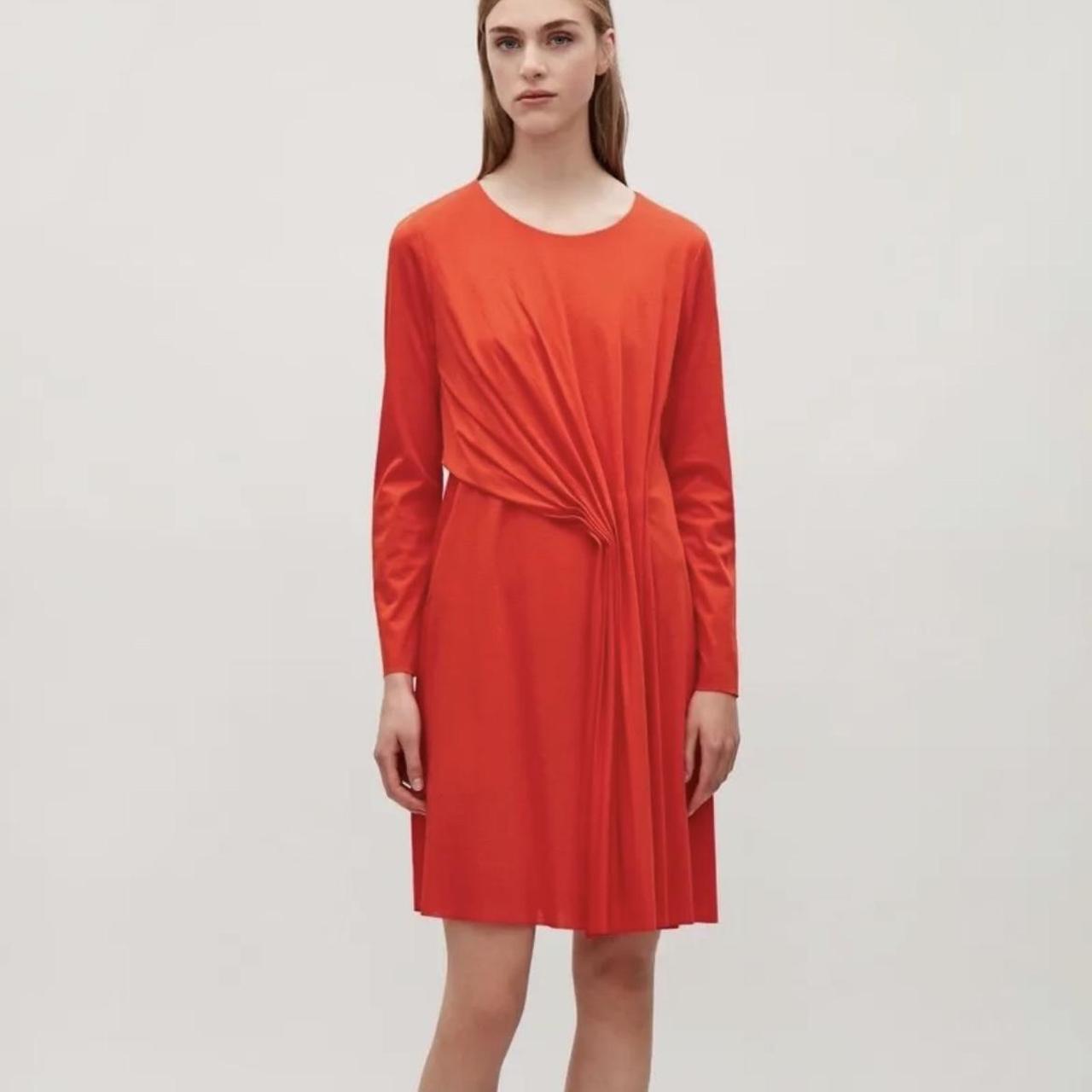 COS Women's Orange and Red Dress | Depop