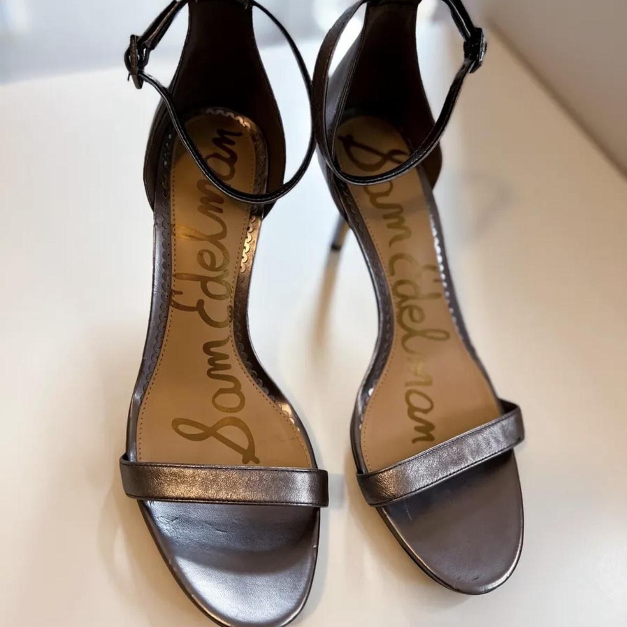 SAM EDELMAN Silver Basic Heels Sandals US9 UK6 SAM... - Depop