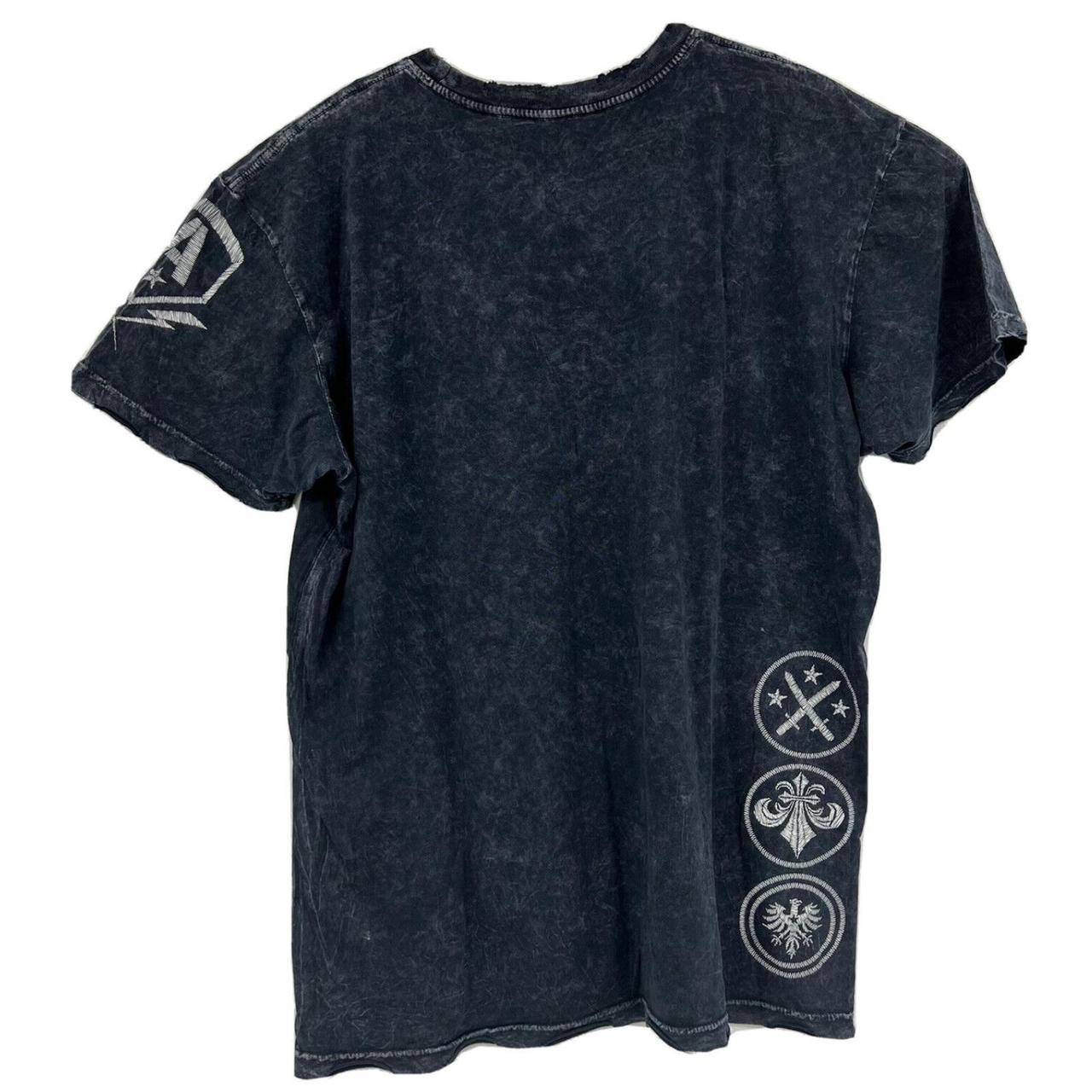 Affliction Live Fast Big Stitch Logo T Shirt Front &... - Depop