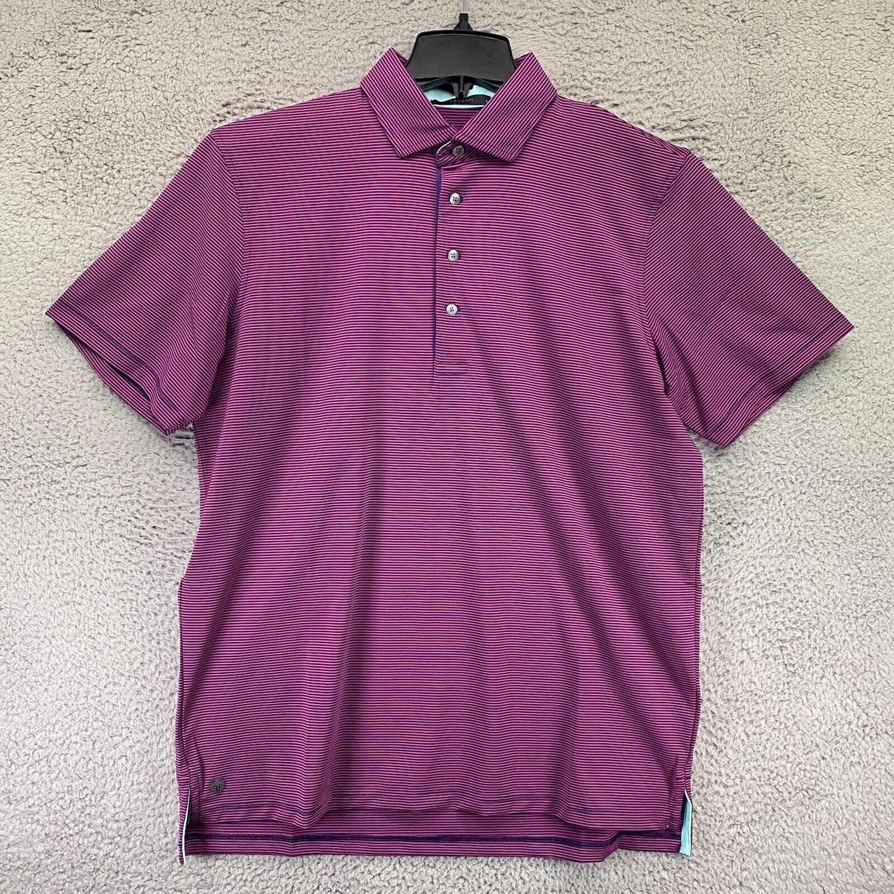 Greyson Polo Shirt Mens Large Purple Striped... - Depop