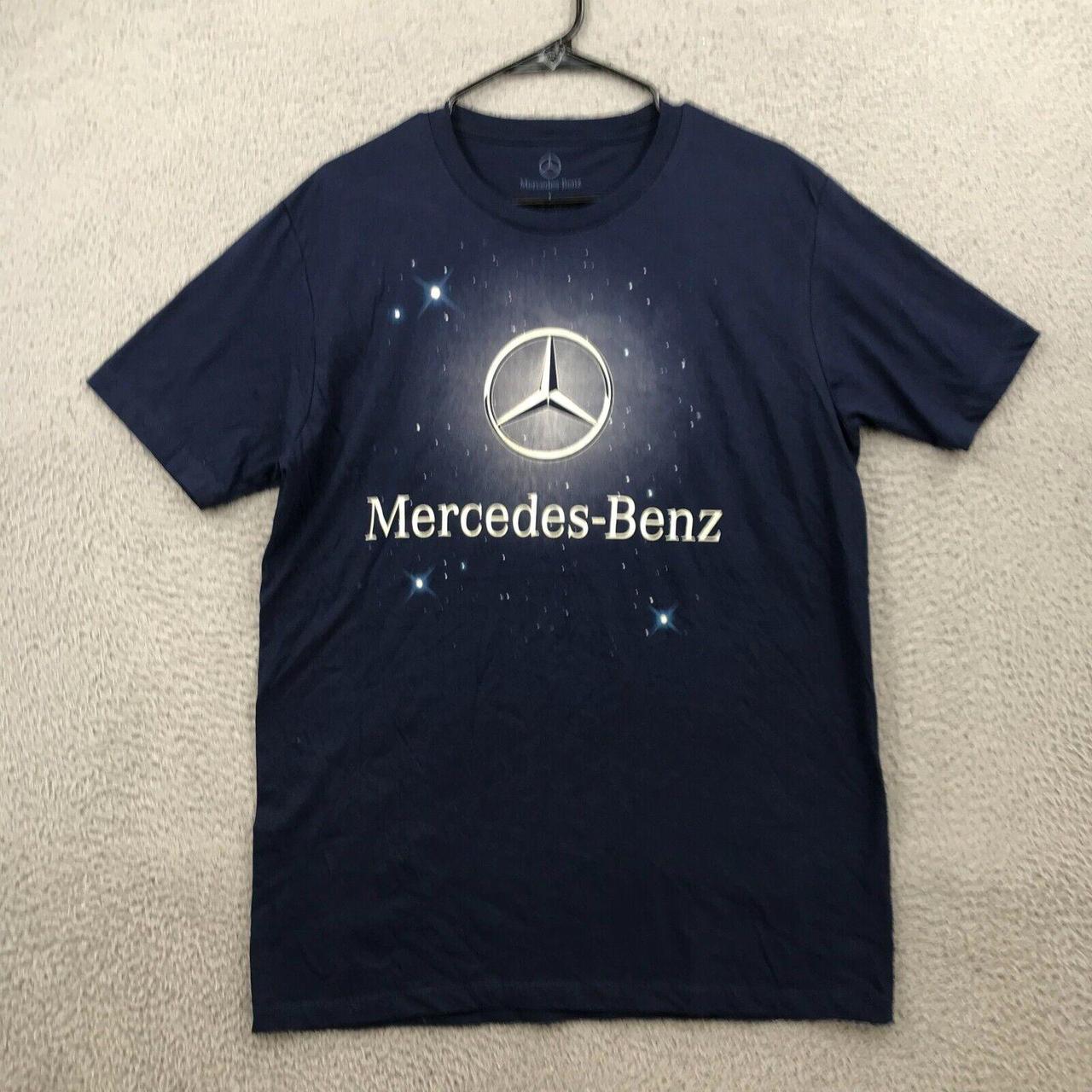 Mercedes Benz Shirt Adult Large Blue Solid Logo... - Depop