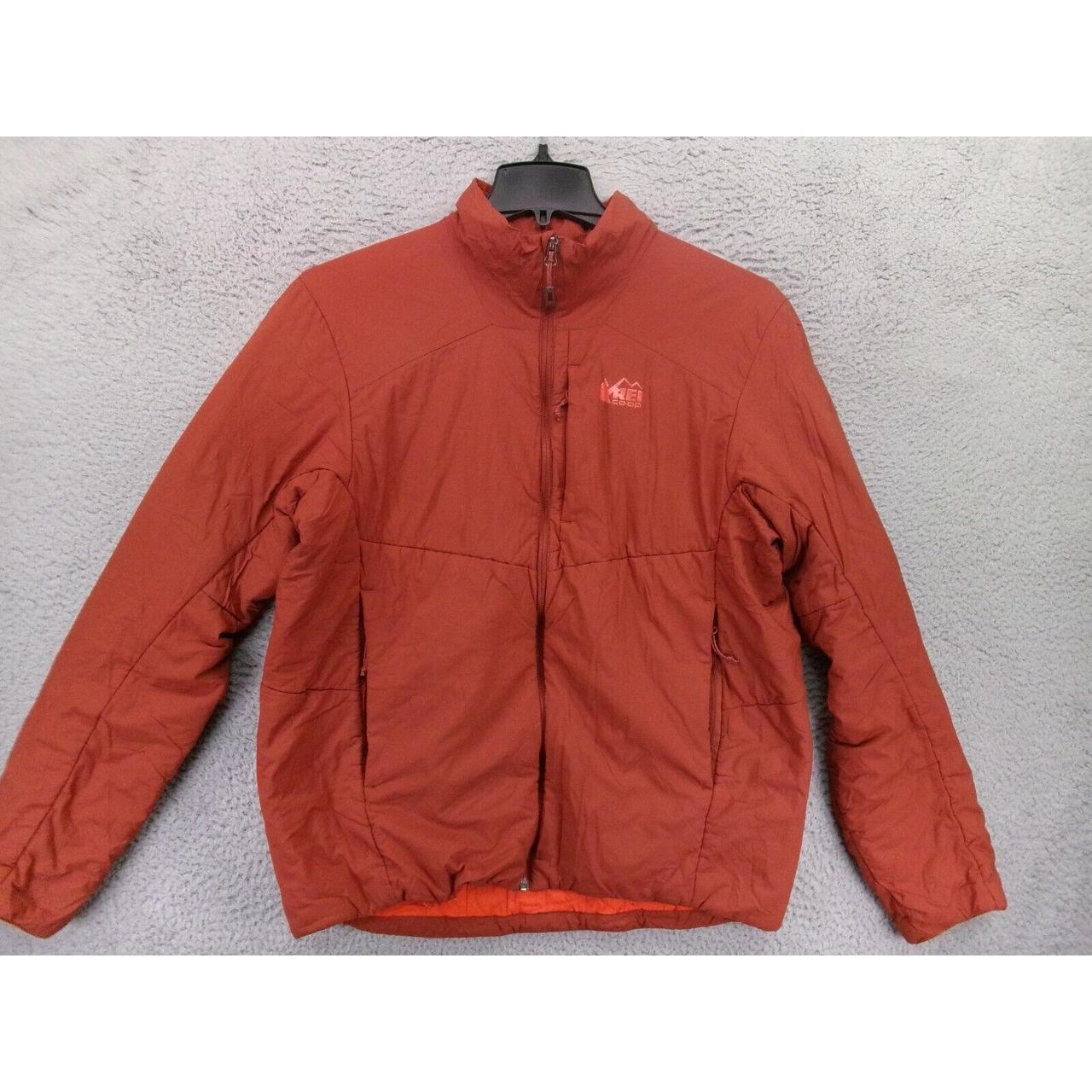 REI Co-Op Jacket Mens Large Orange Puffer Full Zip... - Depop