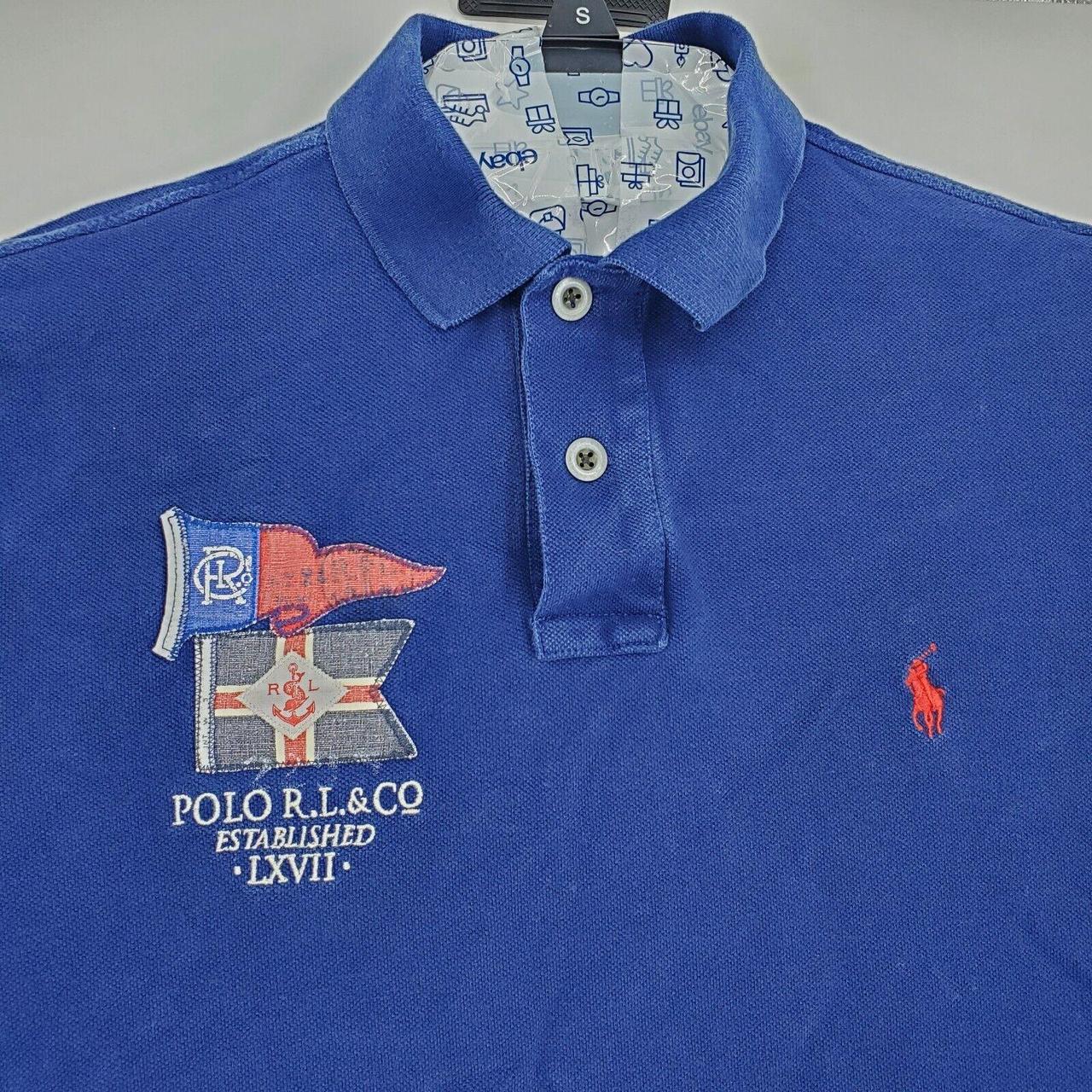 Polo Ralph Lauren Rugby Shirt Mens Medium Navy Blue... - Depop