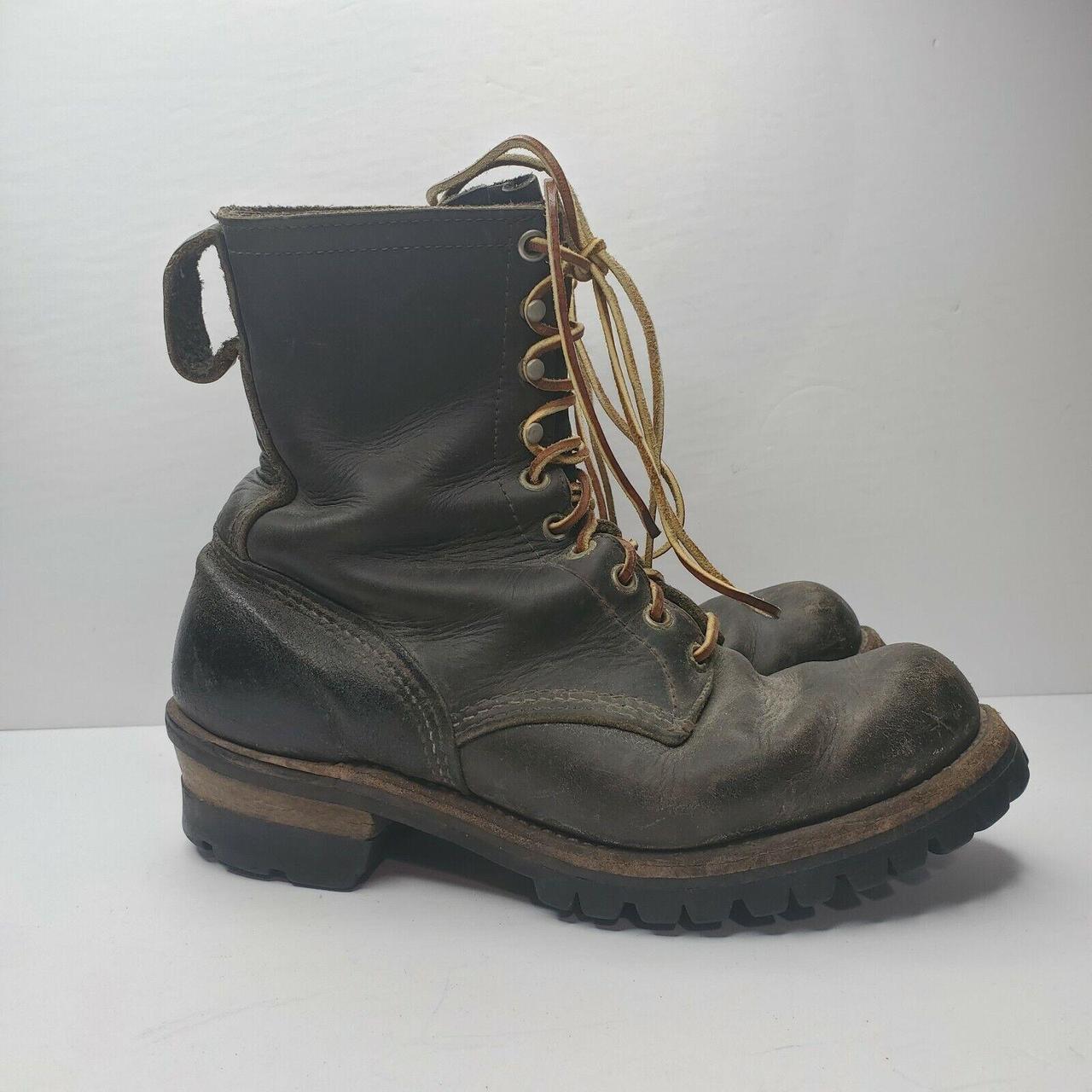 Vintage Red Wing Lineman Boots 511 Black 8C Logger... - Depop