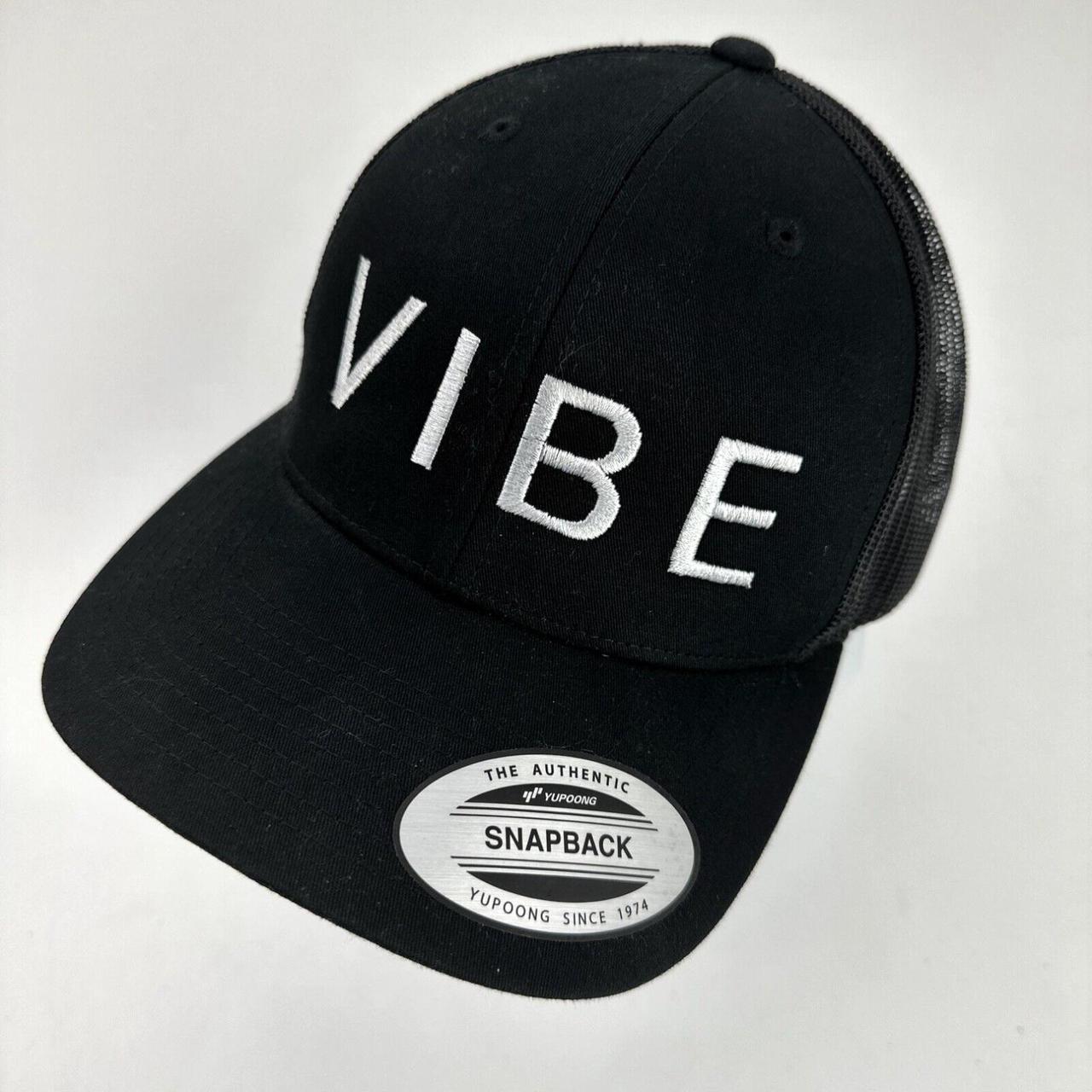 Vibe Black White Trucker Ball Cap Hat Snapback ... - Depop