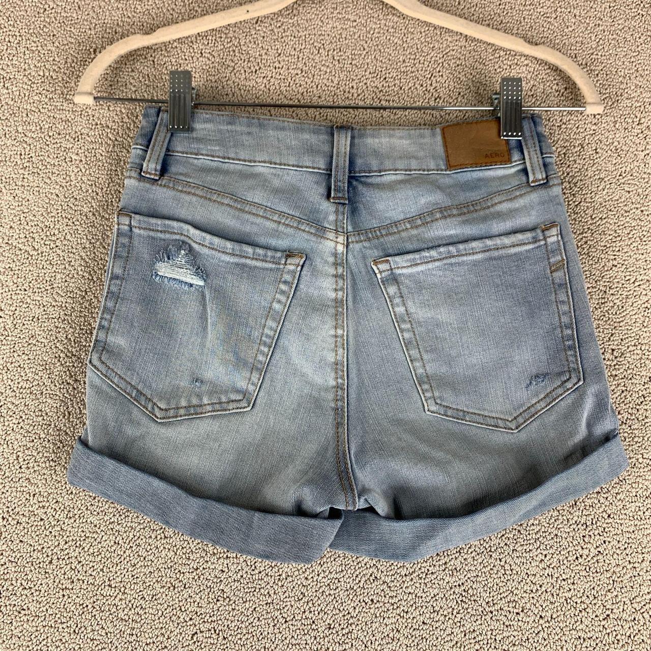 Aero Super High Rise Midi Shorts Women's 2 Blue... - Depop