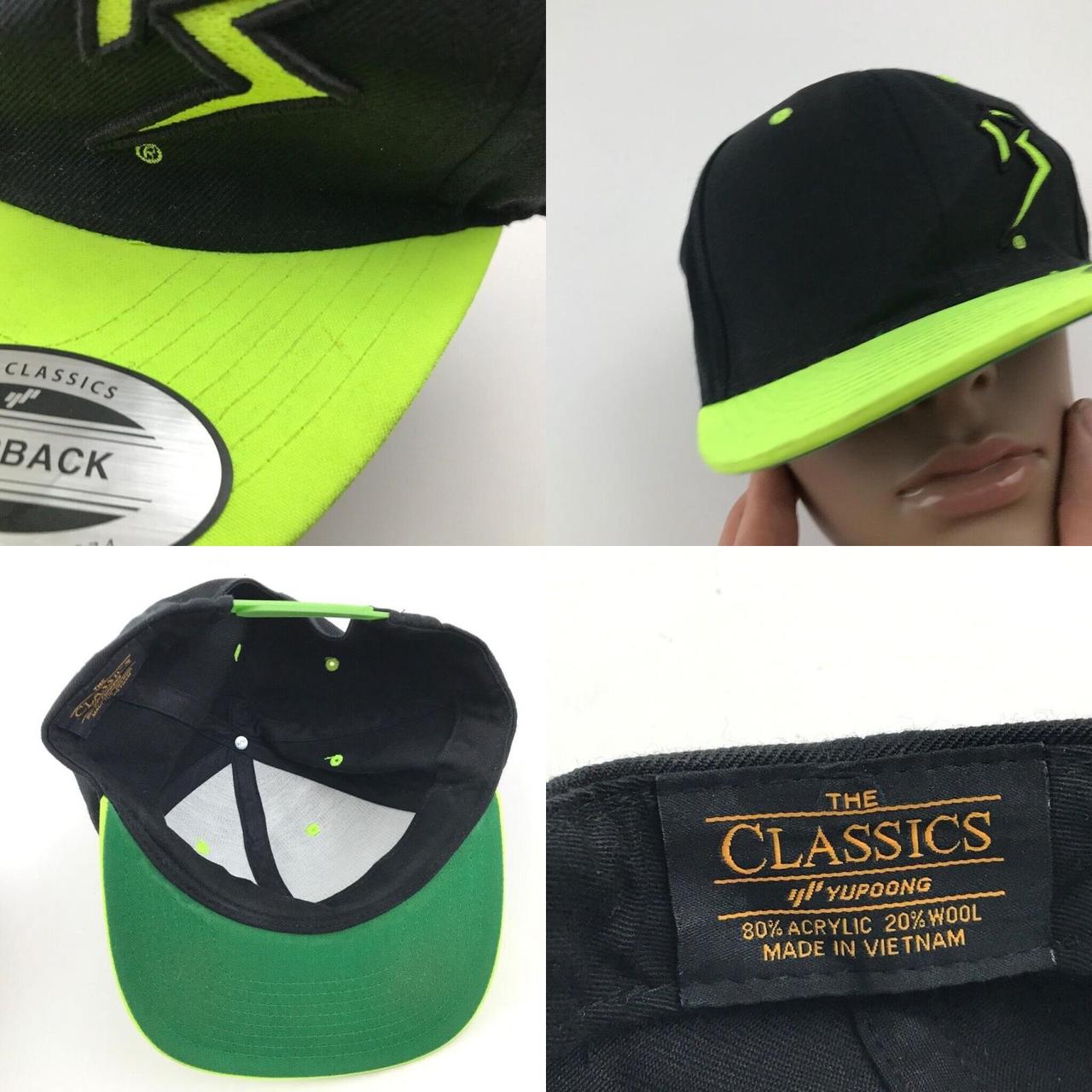 Classics Hat Cap Black Neon Green Logo Color Block... - Depop