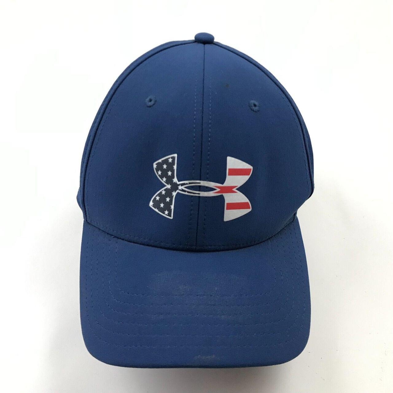 Under Armour Hat Cap Stretch Fit Blue Black Adult... - Depop