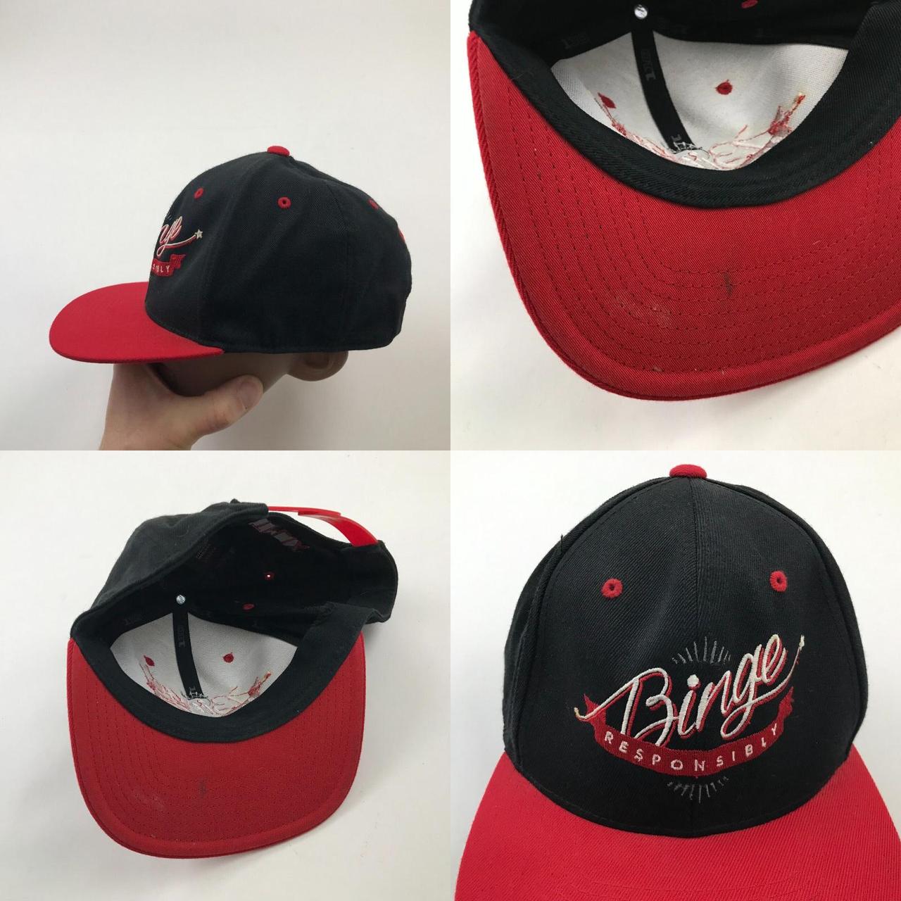Netflix Hat Cap Snapback Black Red Adjustable... - Depop
