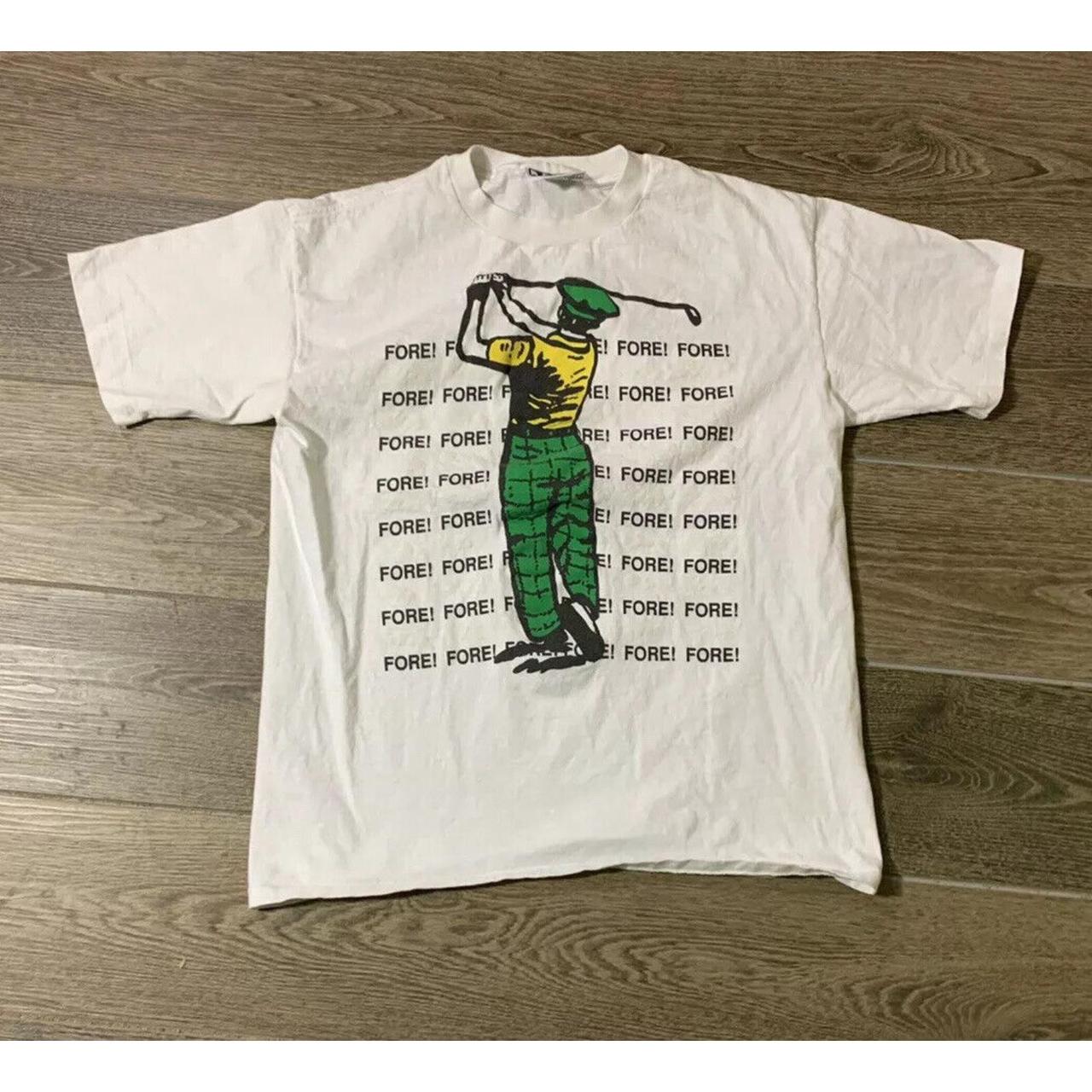 VTG 90s Joe Boxer Golf Fore Single Stitch T Shirt... - Depop