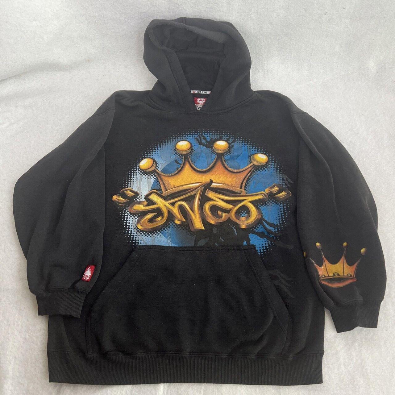 Vintage JNCO Jeans Logo Hoodie Sweatshirt Black sz... - Depop