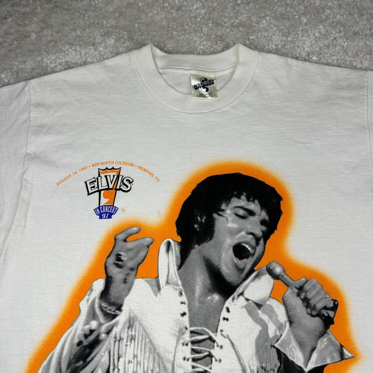 Vintage Elvis Shirt Mens Large White Vintage Y2K USA... - Depop